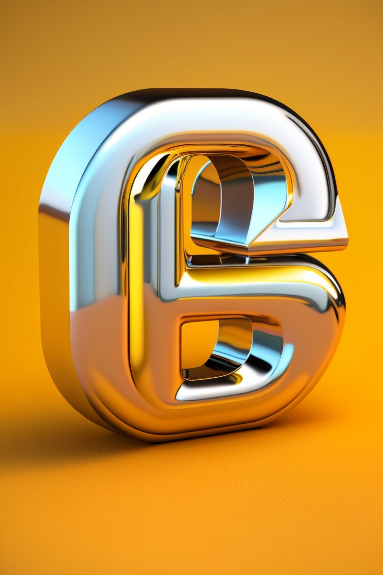 Lexica - 3D typography of letter AHAD, on a yellow background with ...