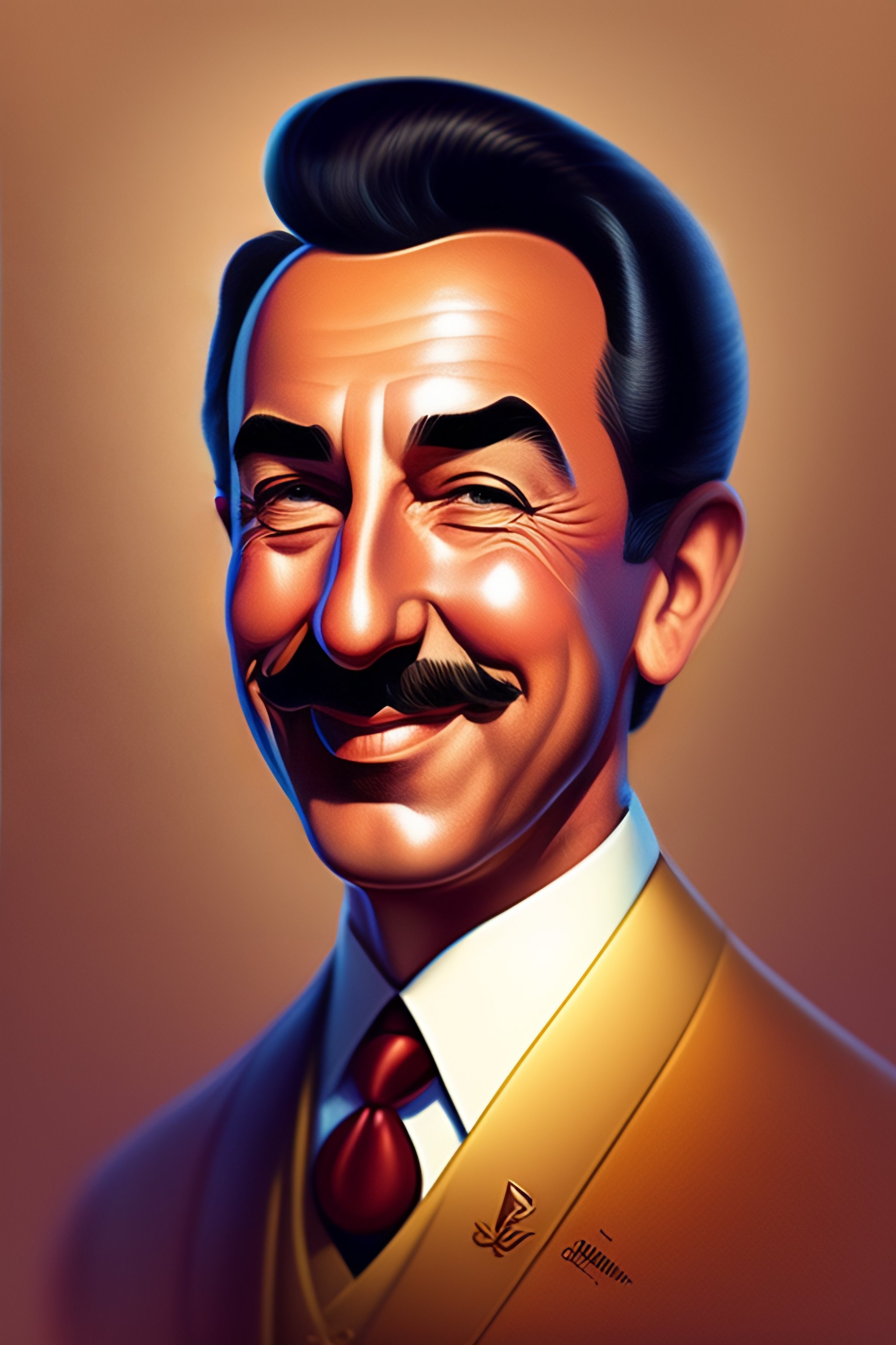 Lexica - Cartoon portrait of Walt Disney, fantasy, dreamlike ...