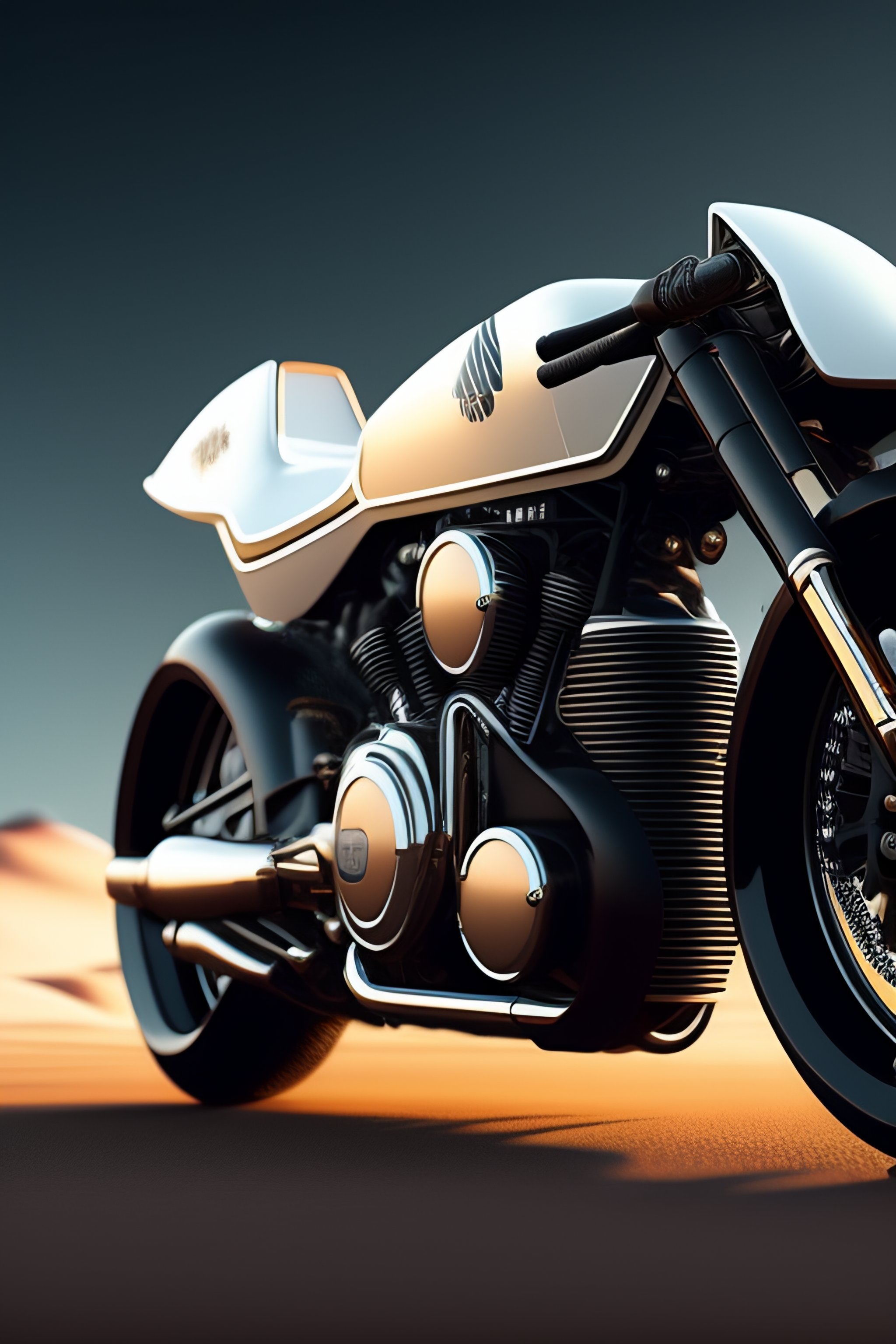 Lexica - White pearl and carbon fiber armoured 70s 1970 motorbike in a ...