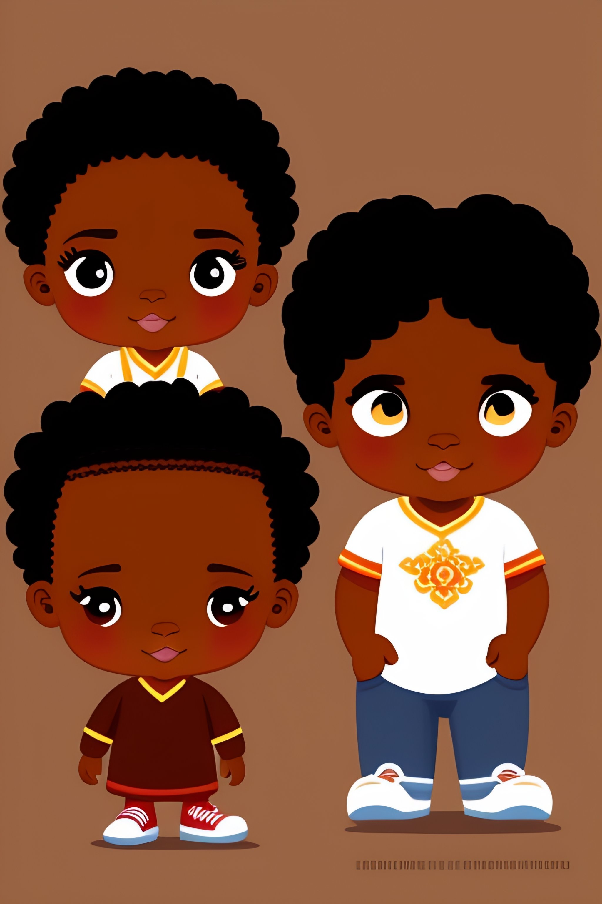 Lexica - Beautiful brown skinned babies with wings sticker art no ...