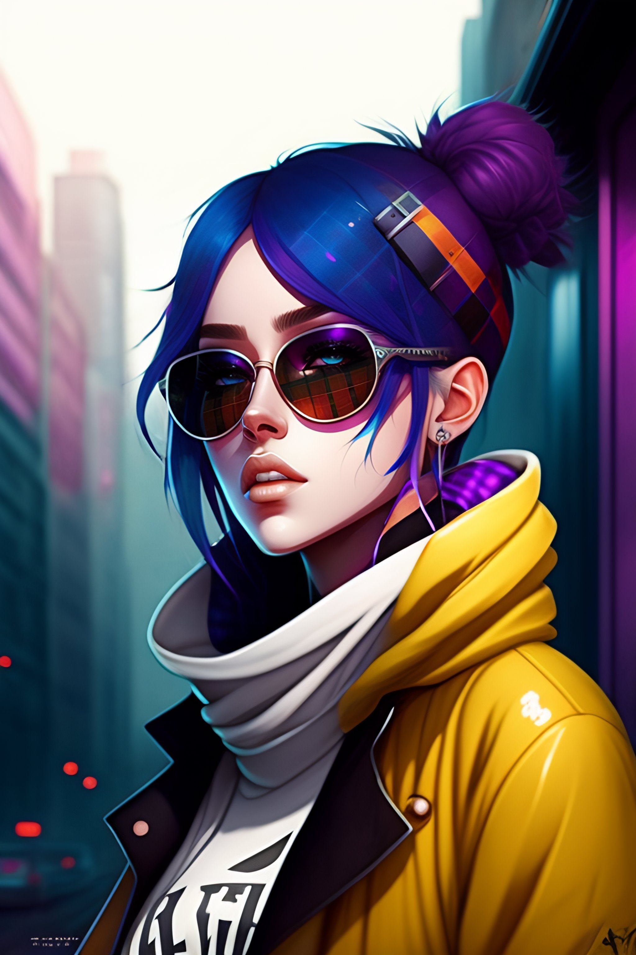 Lexica - Highly detailed portrait of a sewer emo punk woman student ...