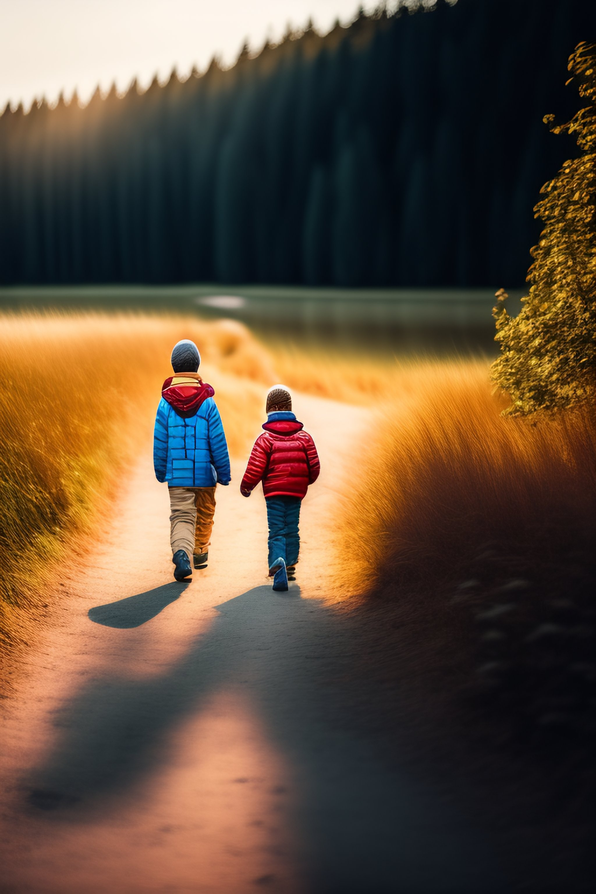 Lexica - Wood, children, walking, comic