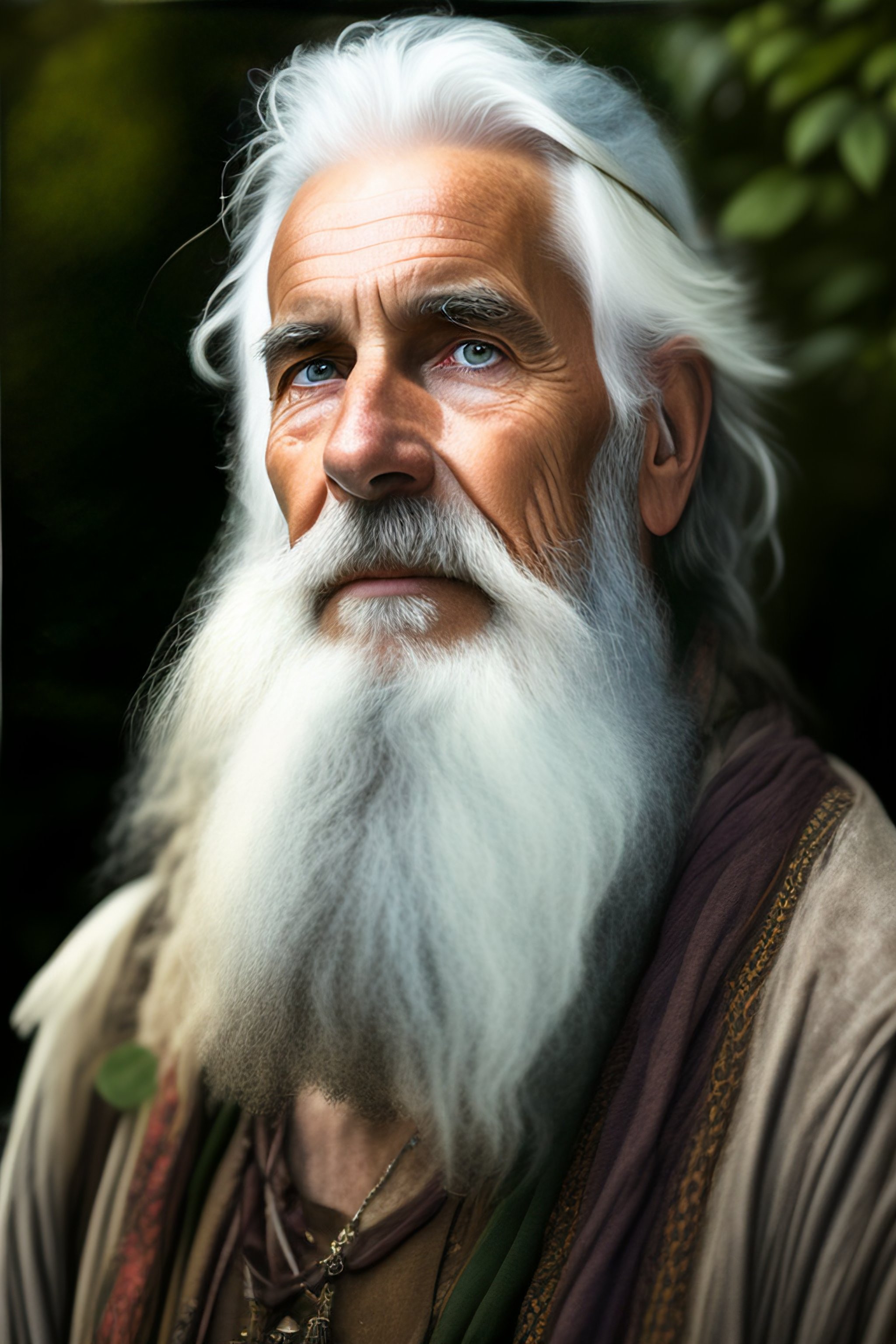 Lexica - Portrait of scruffy skinny very old male druid in rags with ...