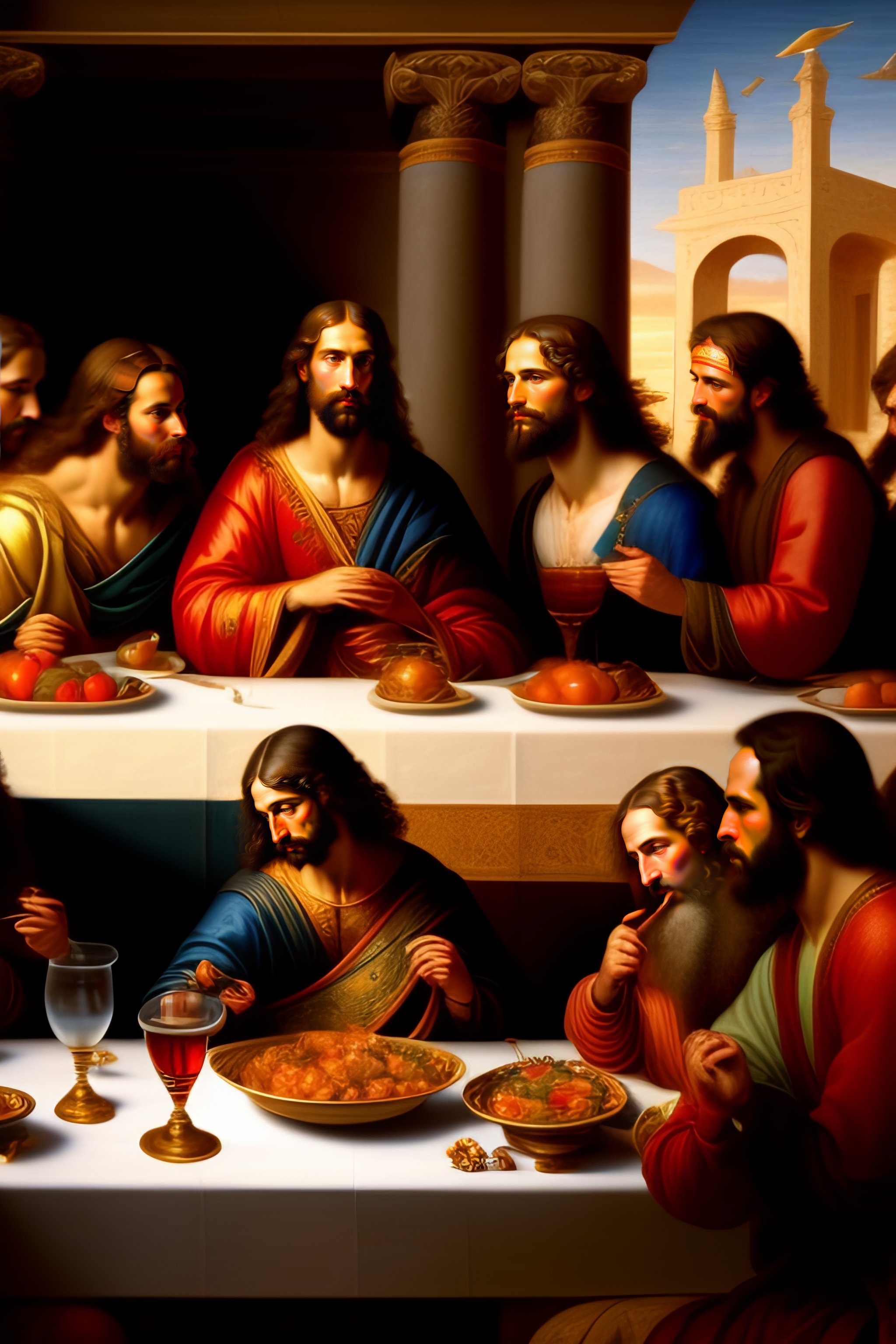 Lexica - Last supper, resplendent paint, intricately detailed ...