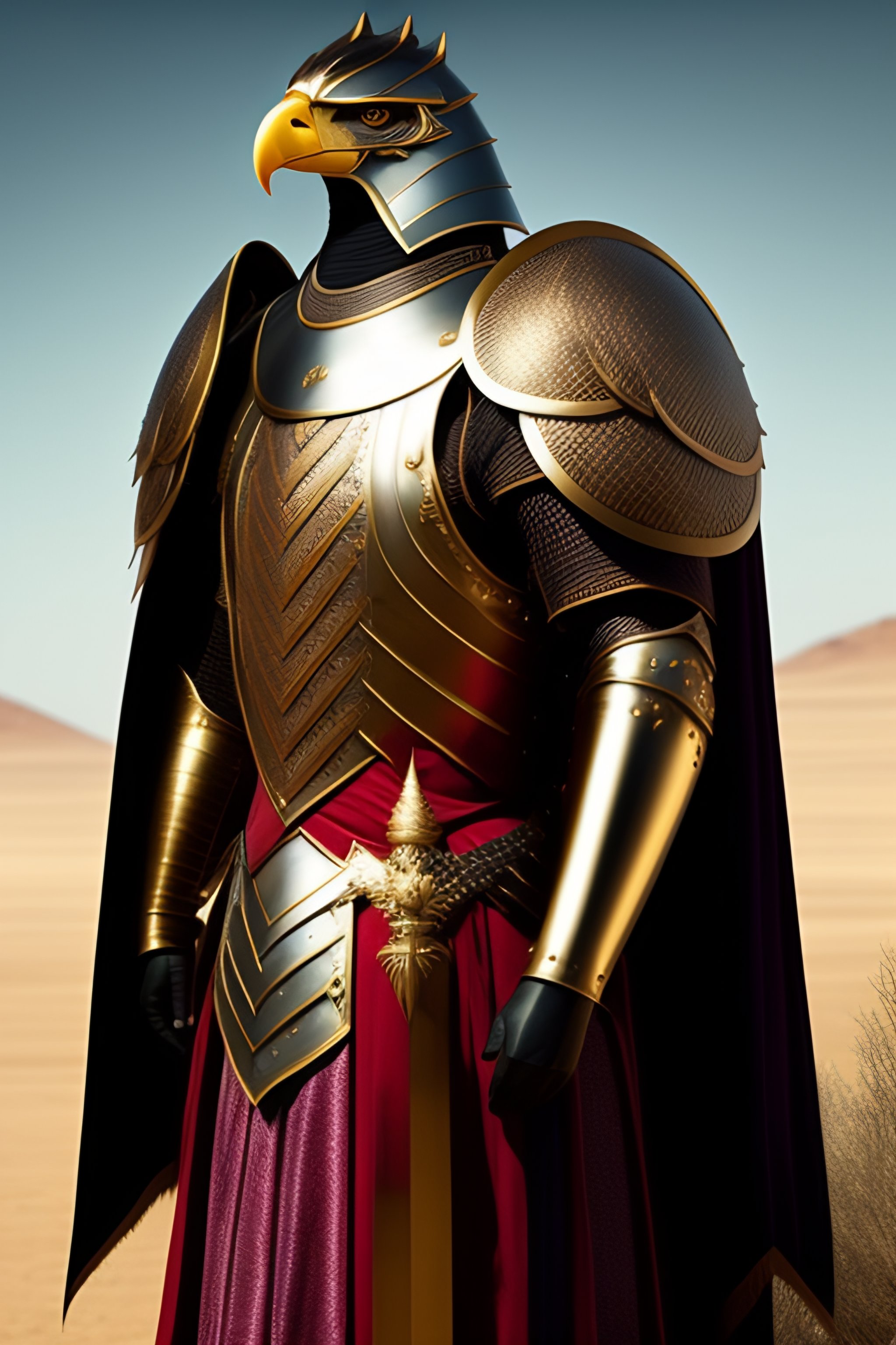 Lexica - Mysterious minimalist eagle armor medieval art