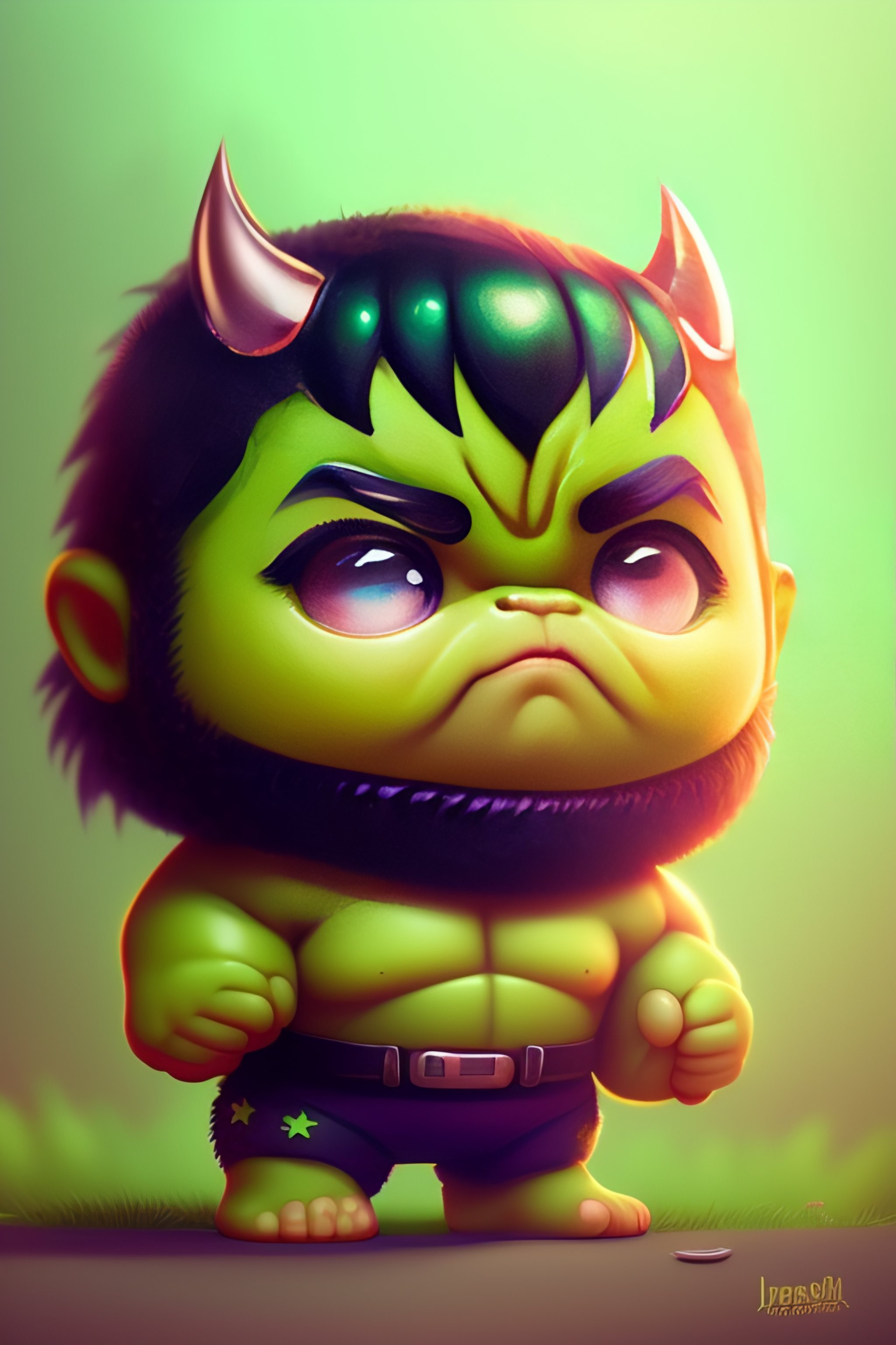 Lexica - Cute and adorable cartoon hulk baby, fantasy, dreamlike ...