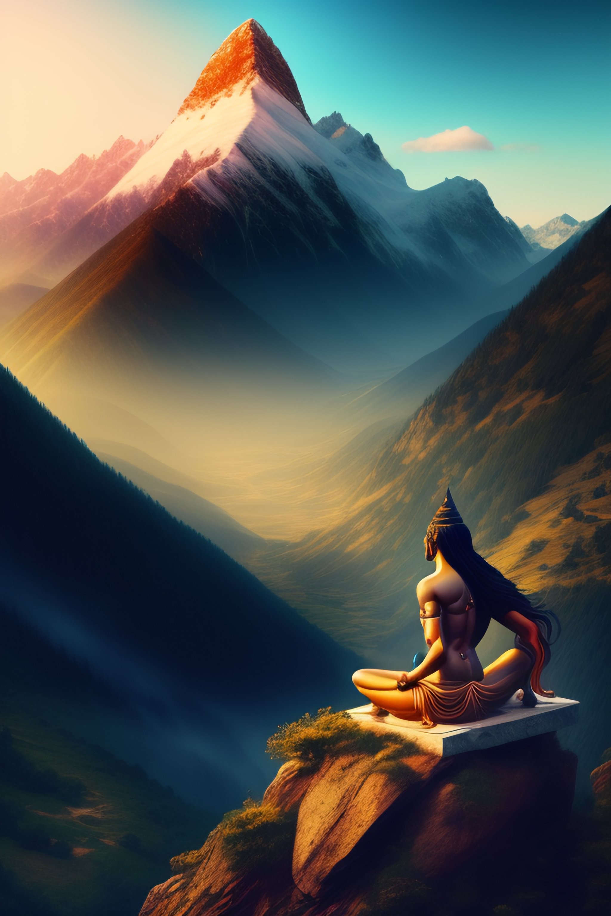 Lexica - Lord shiva on a mountain in meditation