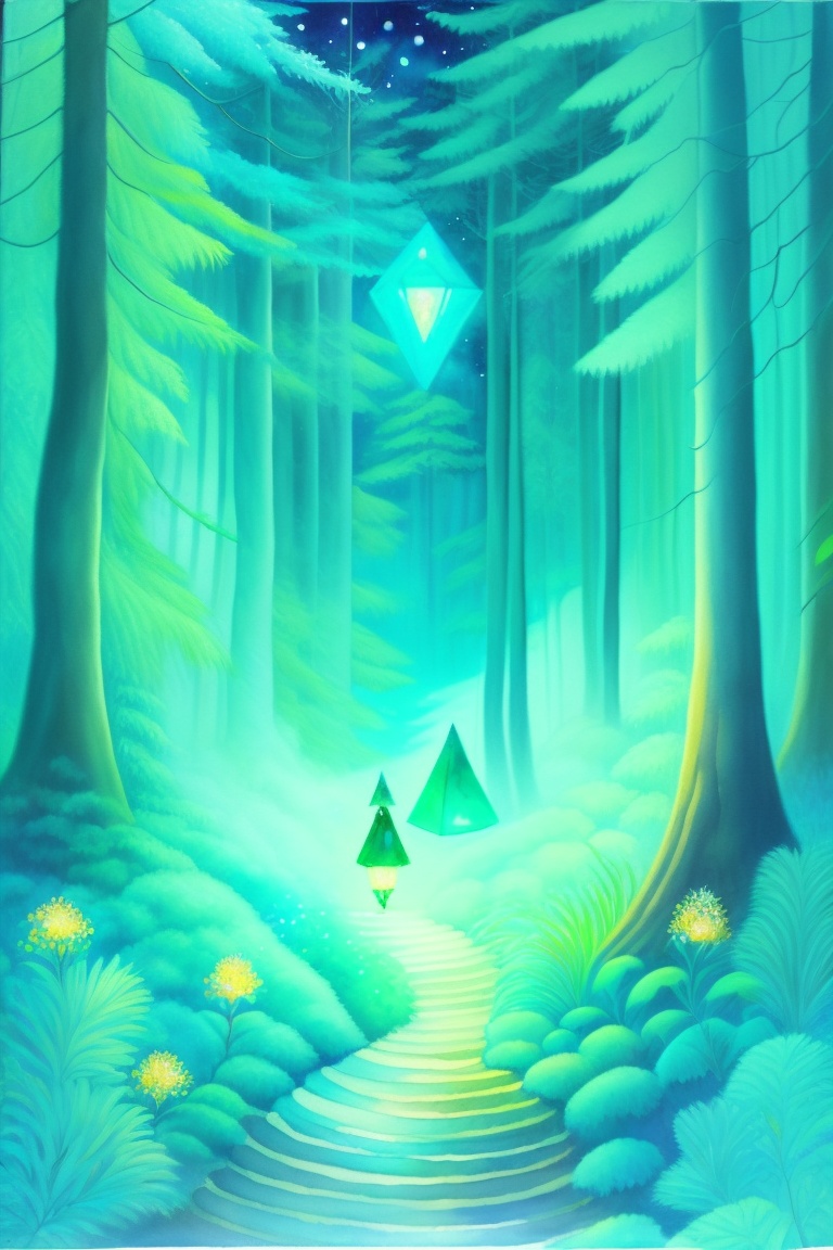 Lexica - Watercolor of a psychedelic universe of a green haired man ...