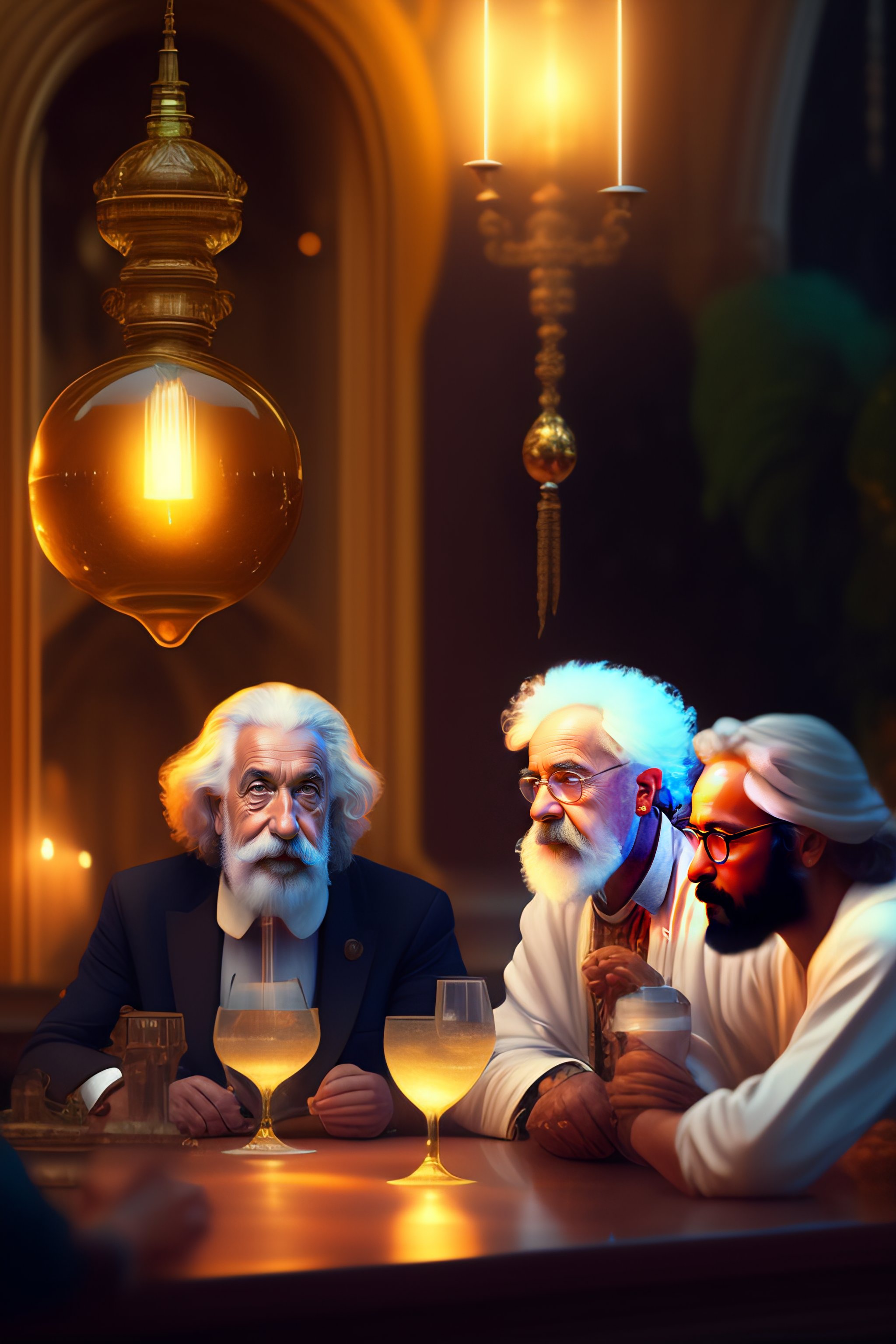 Lexica - Jesus, einstein and darwin are smoking weed, drunk, in the ...