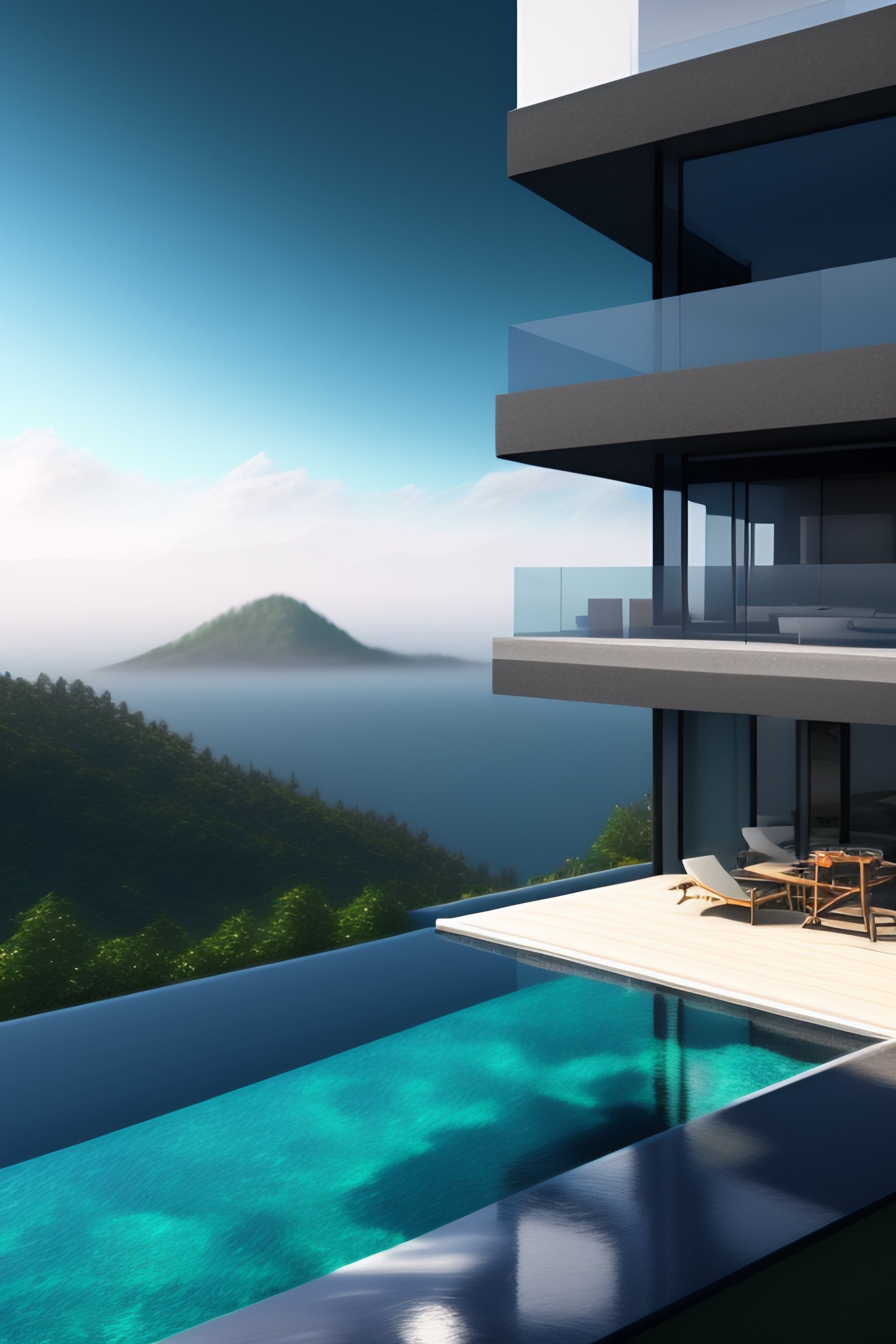 Lexica - A black modern mansion in mountain alone, award winning, 8k ...