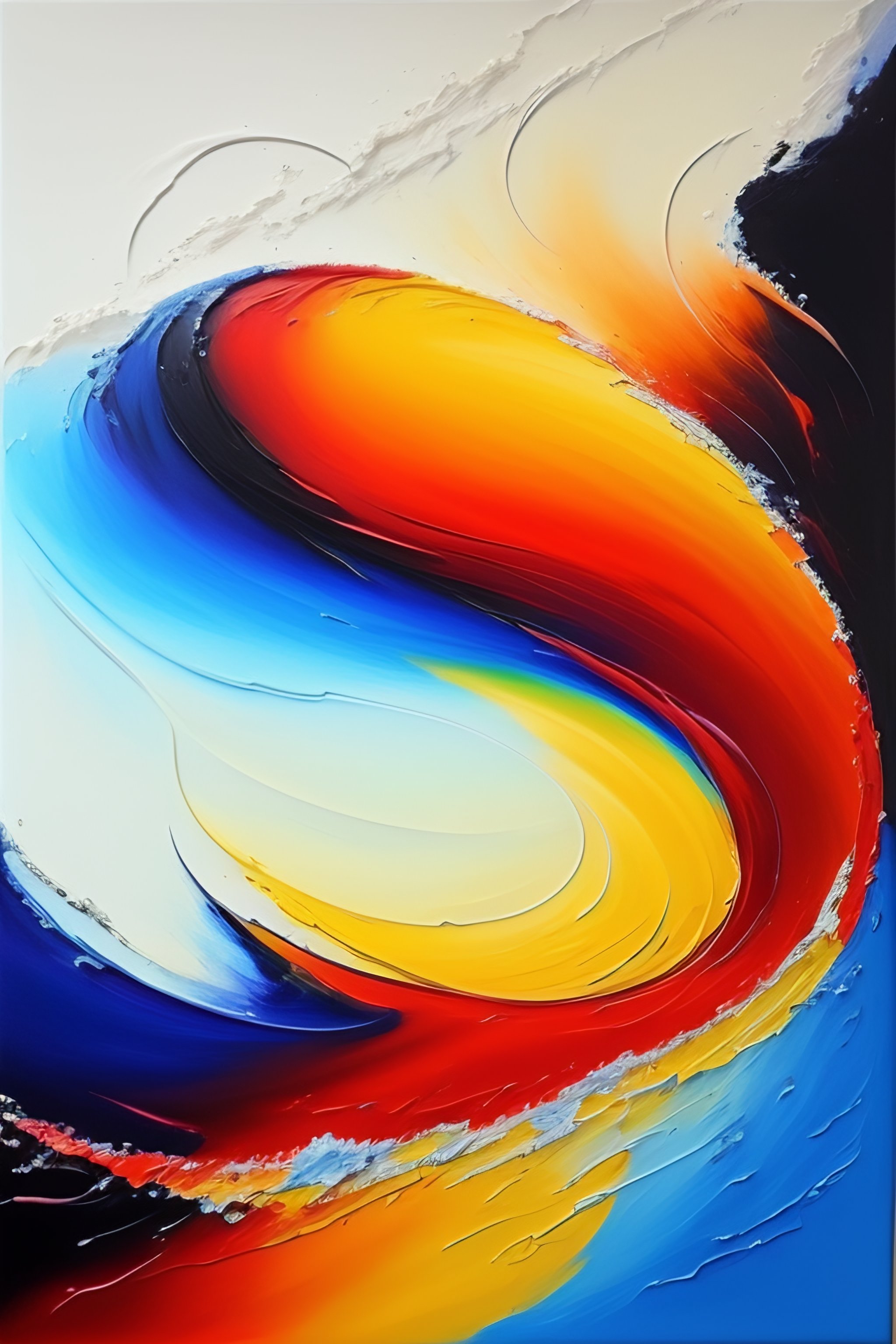 Lexica - Draw an abstract painting, mixing acrylics, palette knife and ...