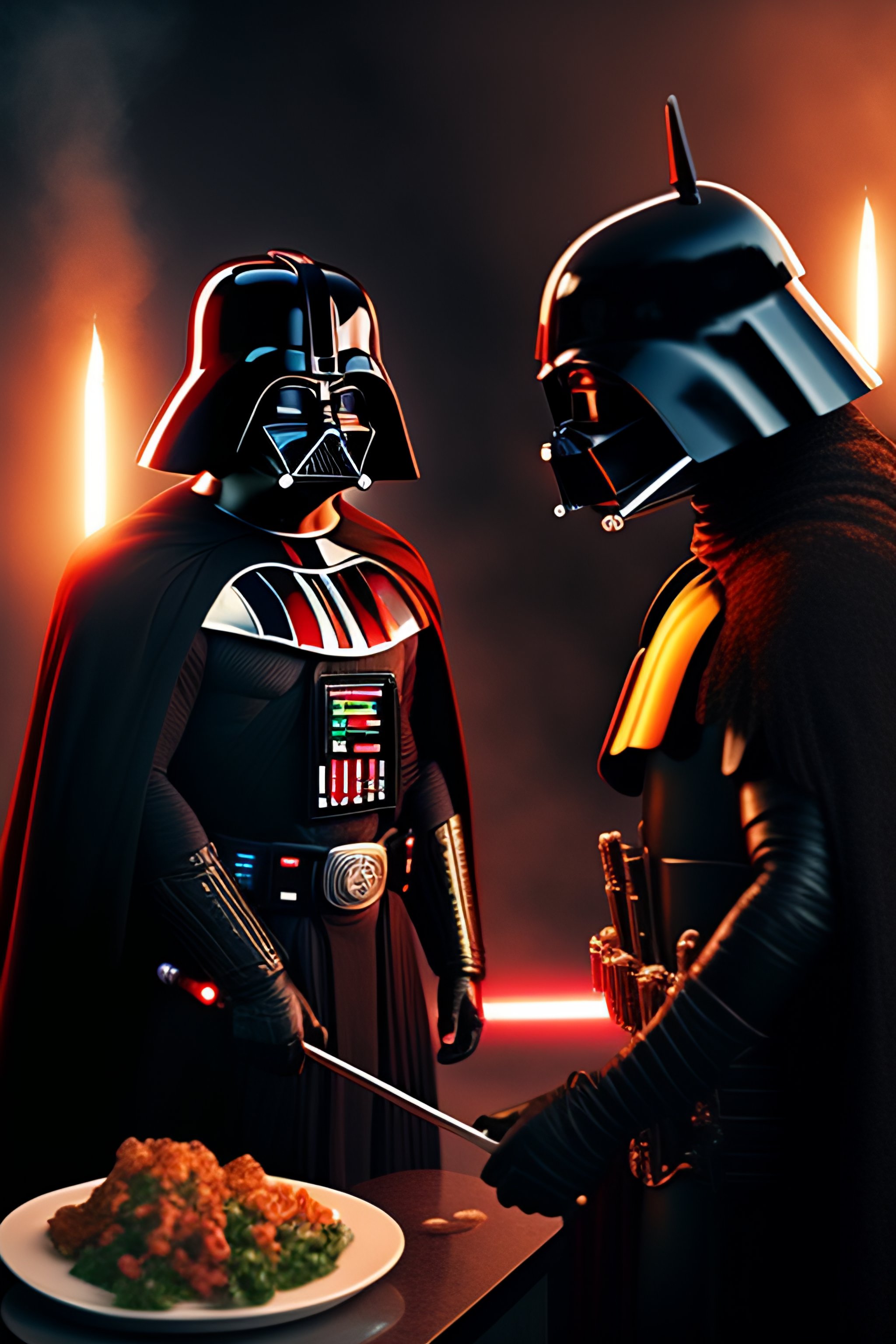 Lexica - Darth Vader and Darth Maul cooking