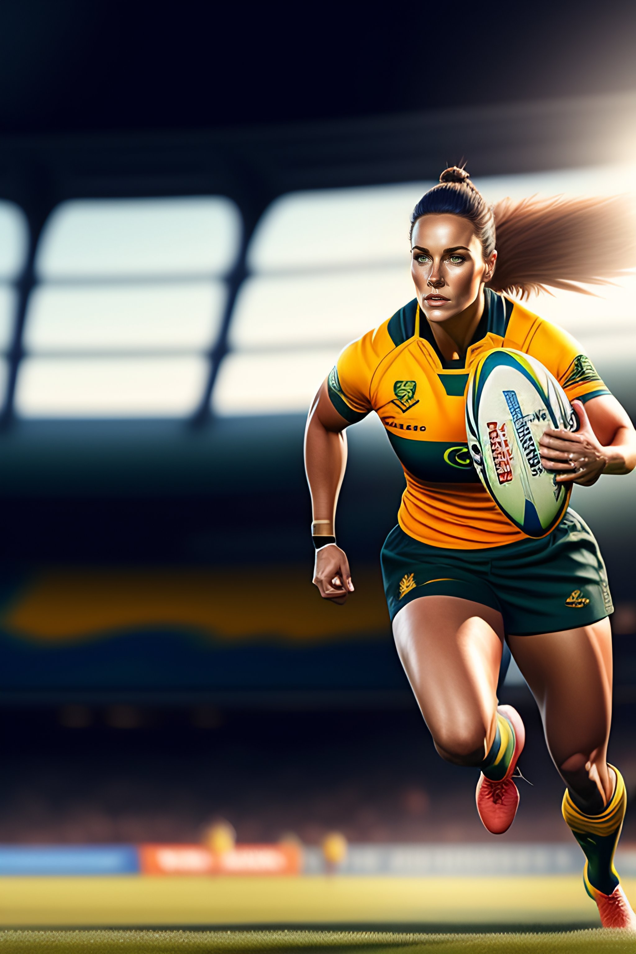 Lexica - Highly detailed closeup of an Australian woman rugby player ...