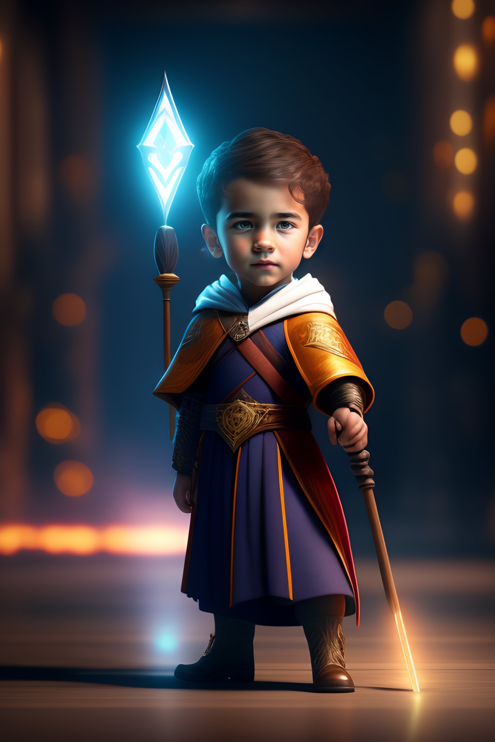 Lexica - Young wizard holding a staff, unreal engine, 4k