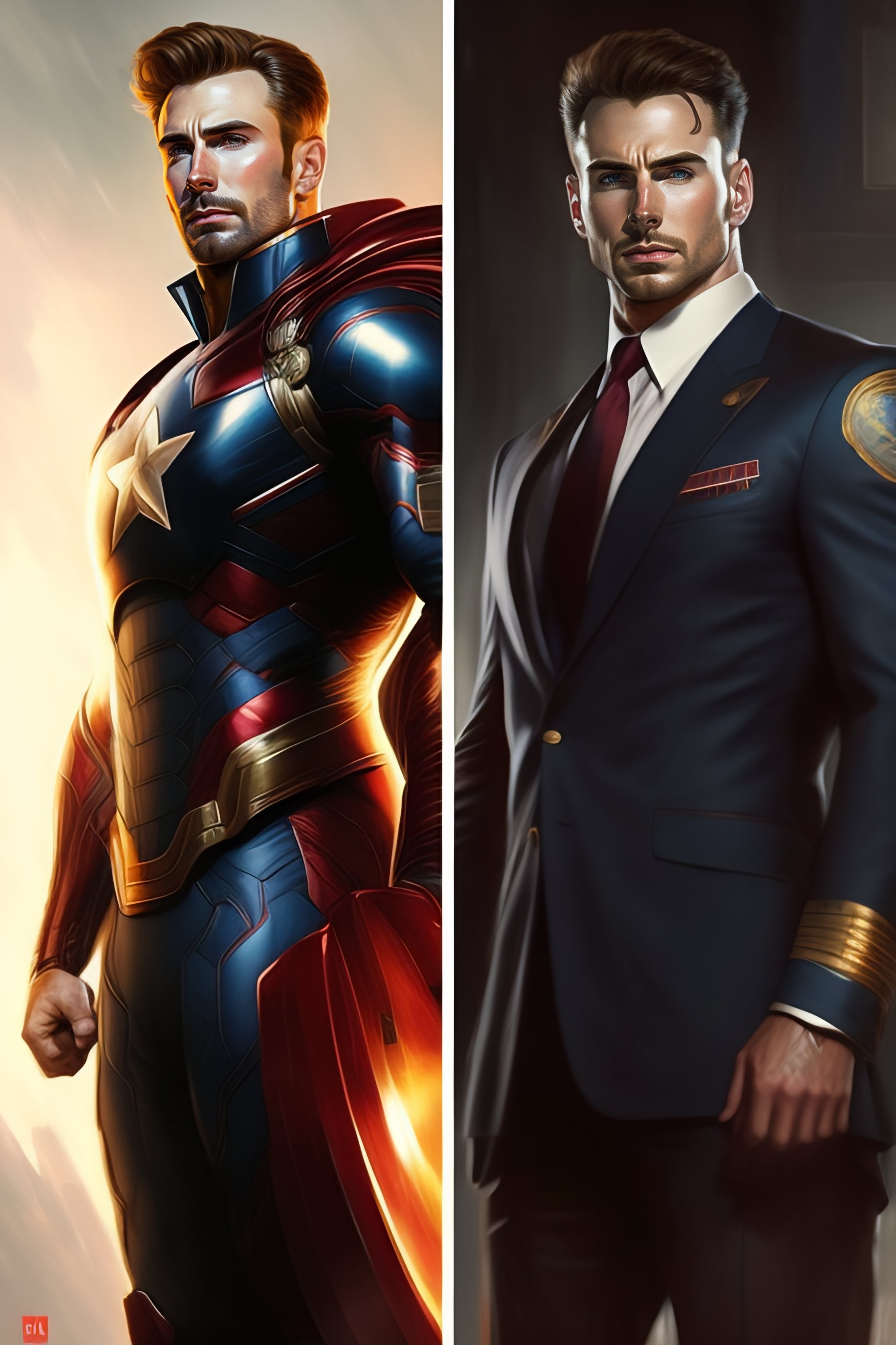 Lexica - Full body potrait thin muscular chris evans in captain america ...