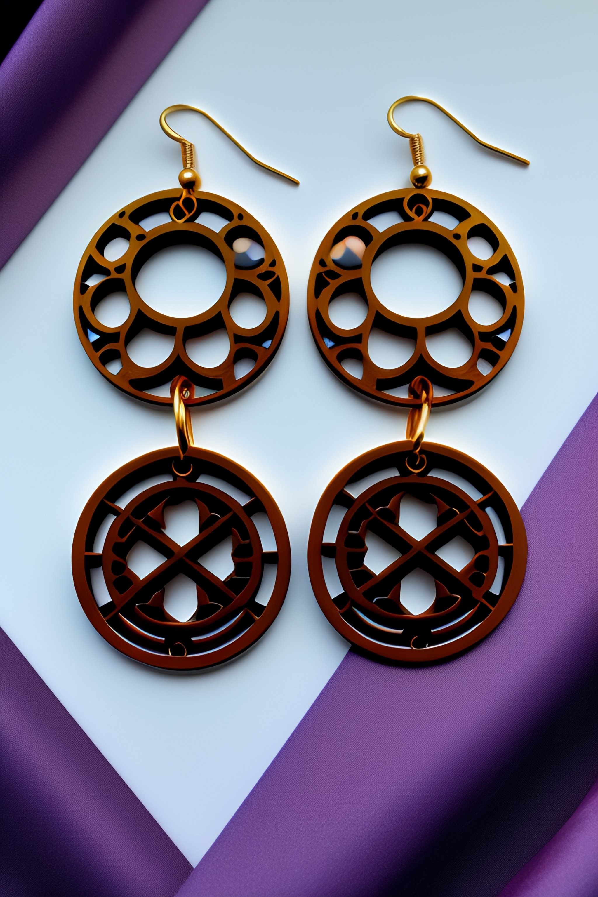 Lexica - 2d laser cut earrings, space symbols