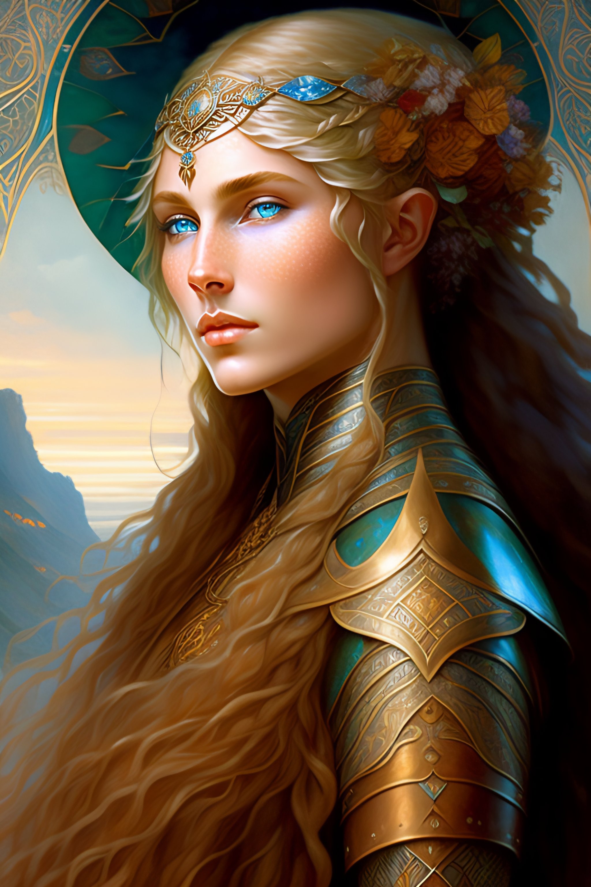 Lexica - Portrait of a young druid elf woman with bronze skin, pale ...