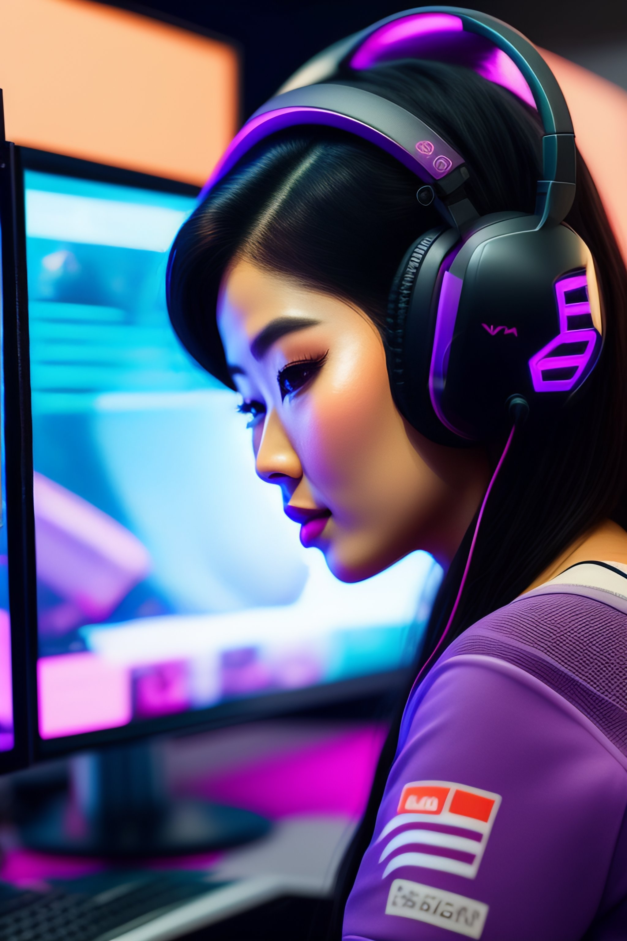 Lexica - Dva using computer and playing League of Legends