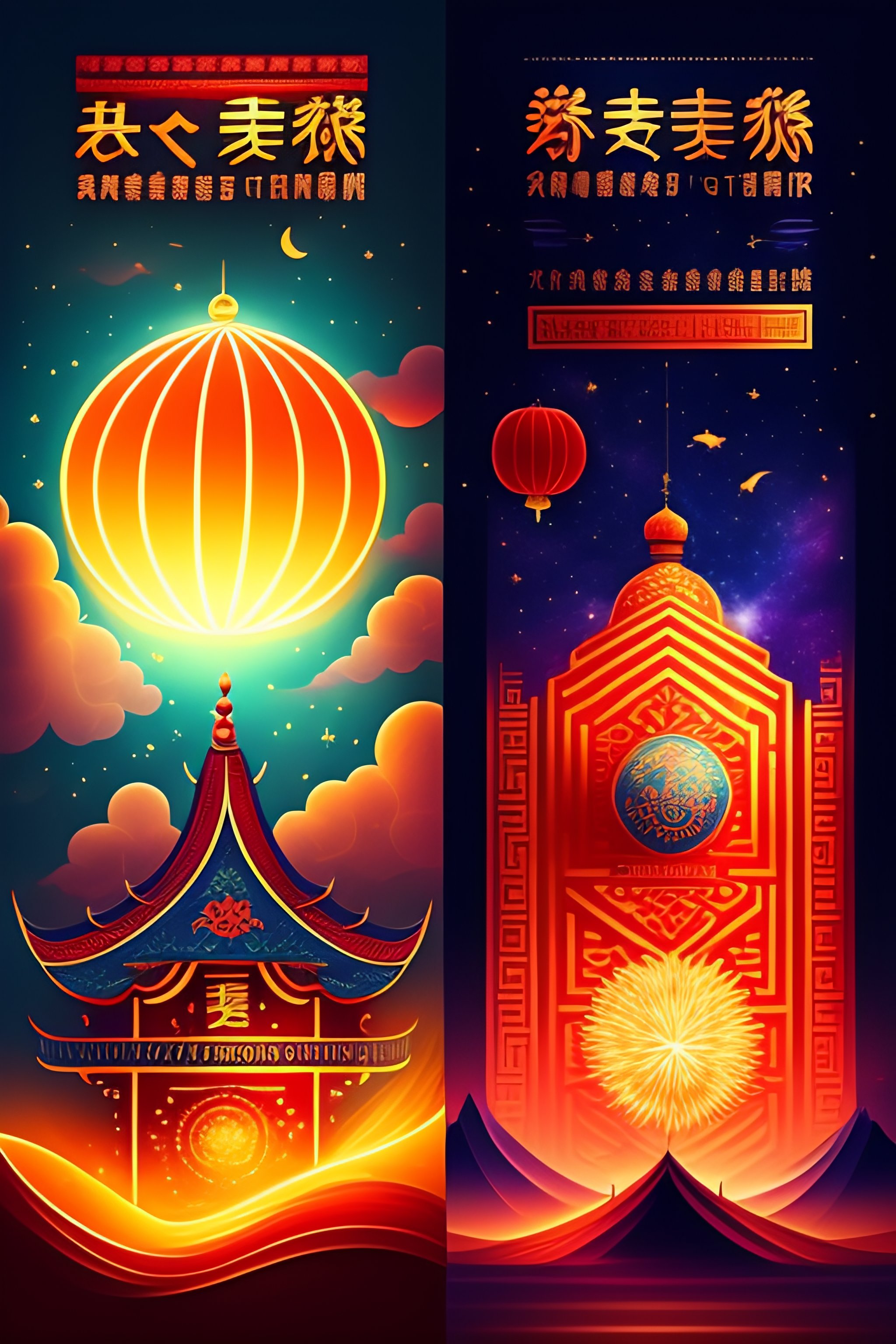 Lexica - A poster for chinese new year festival, the top of this poster ...