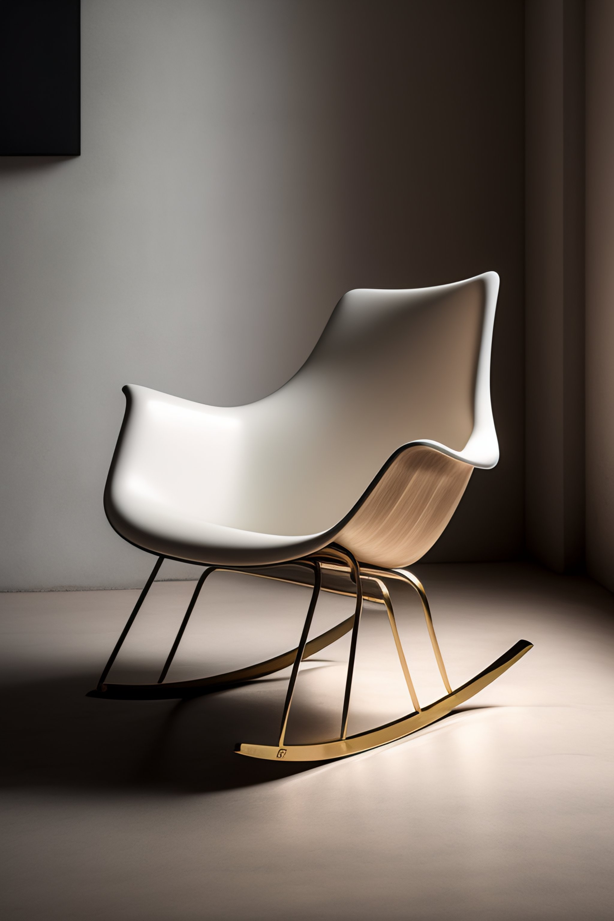 Lexica - Modernist metallic rocking chair, danish design, studio ...