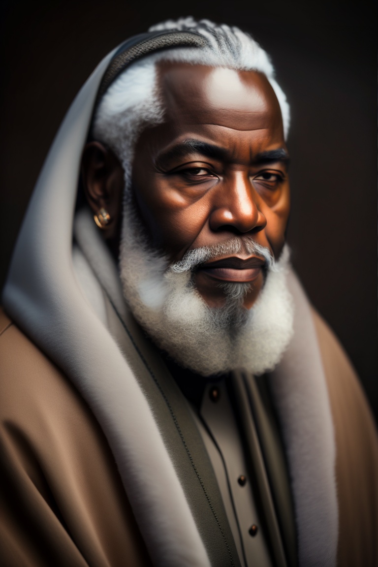 Lexica - A wise old black man, with silver hair, piercing eyes and a ...