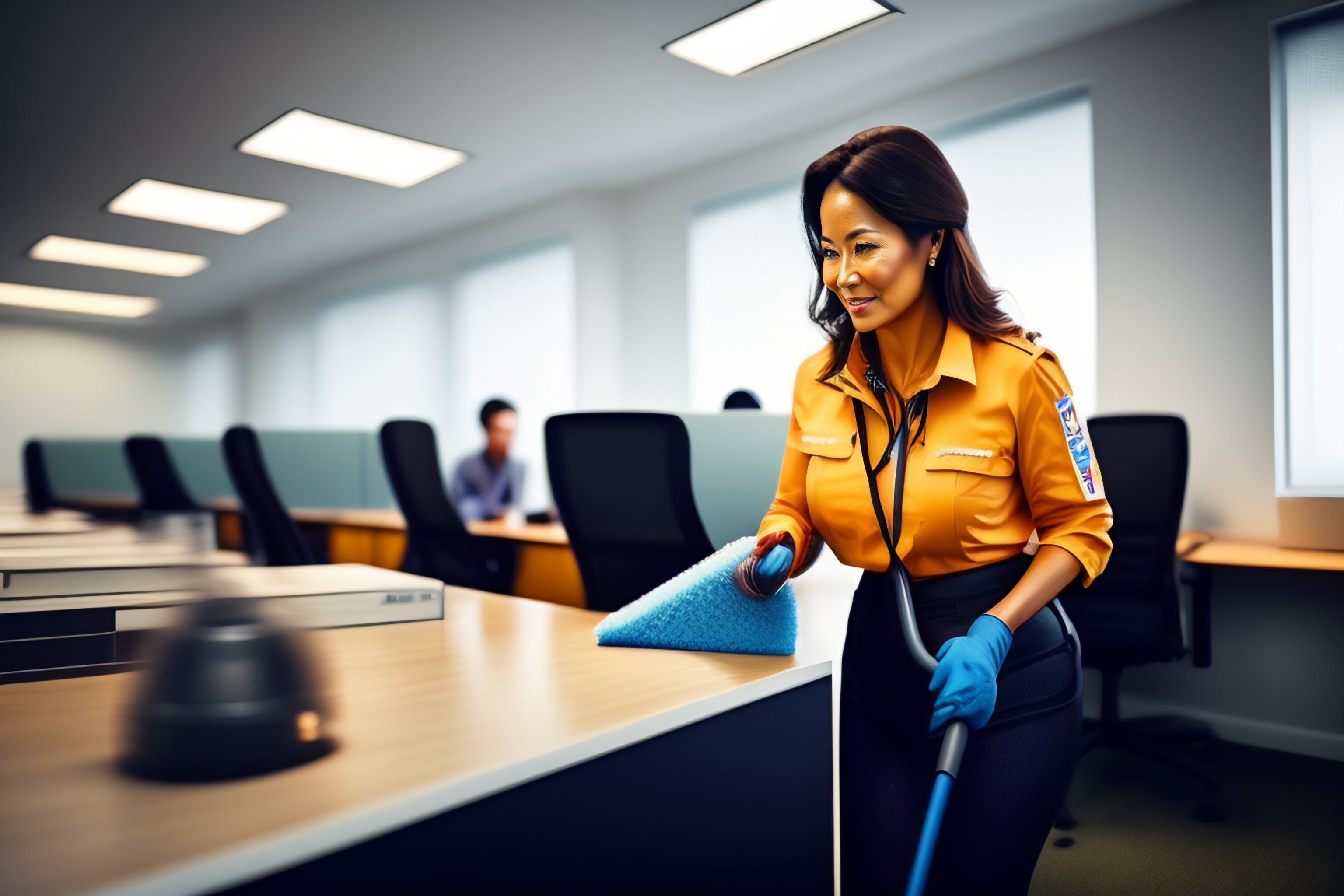 Lexica - Woman cleaning office