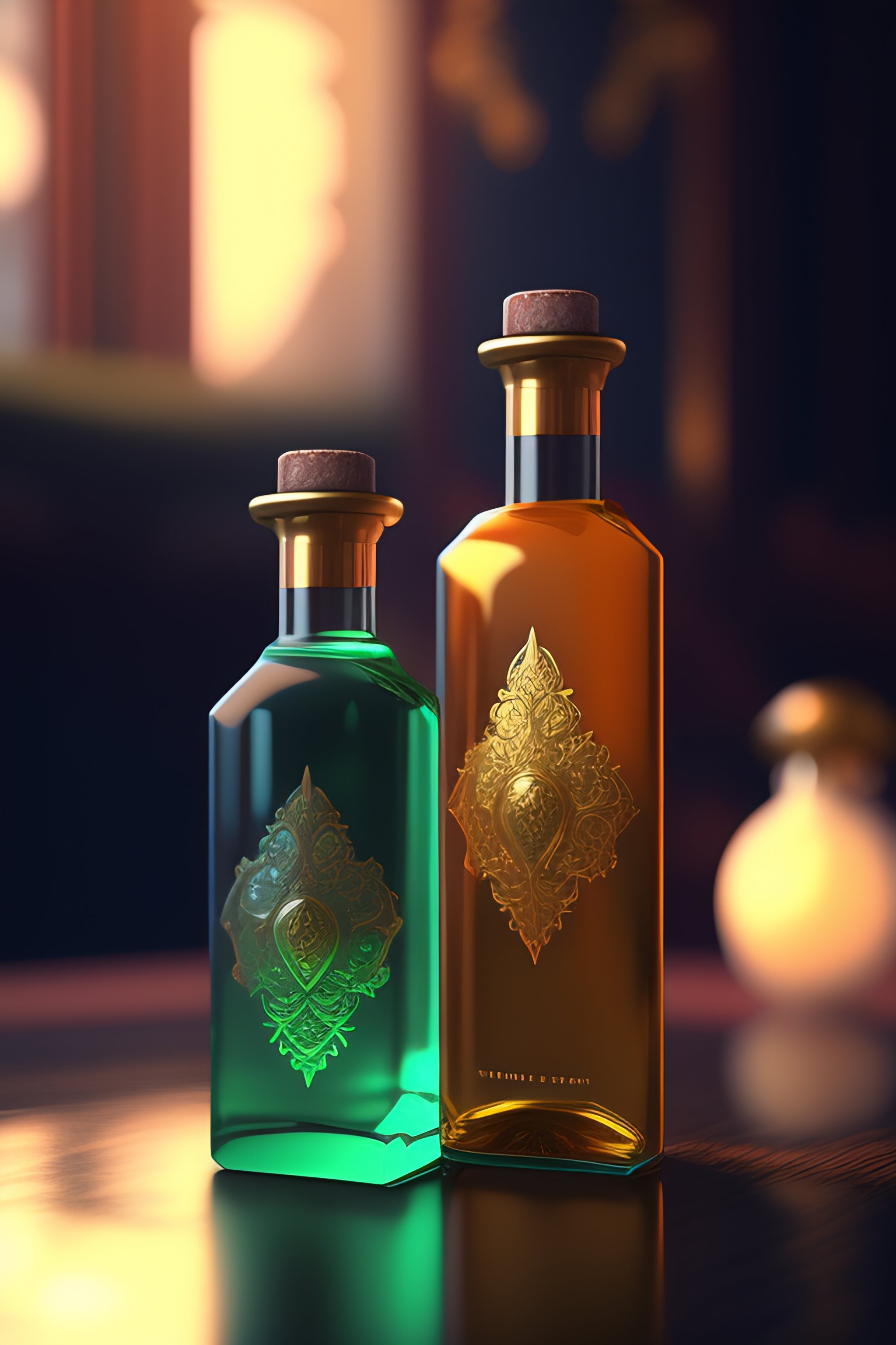 Lexica - Concept art; video game potions; intricate elegant bottles; trending on artstation; rpg ...