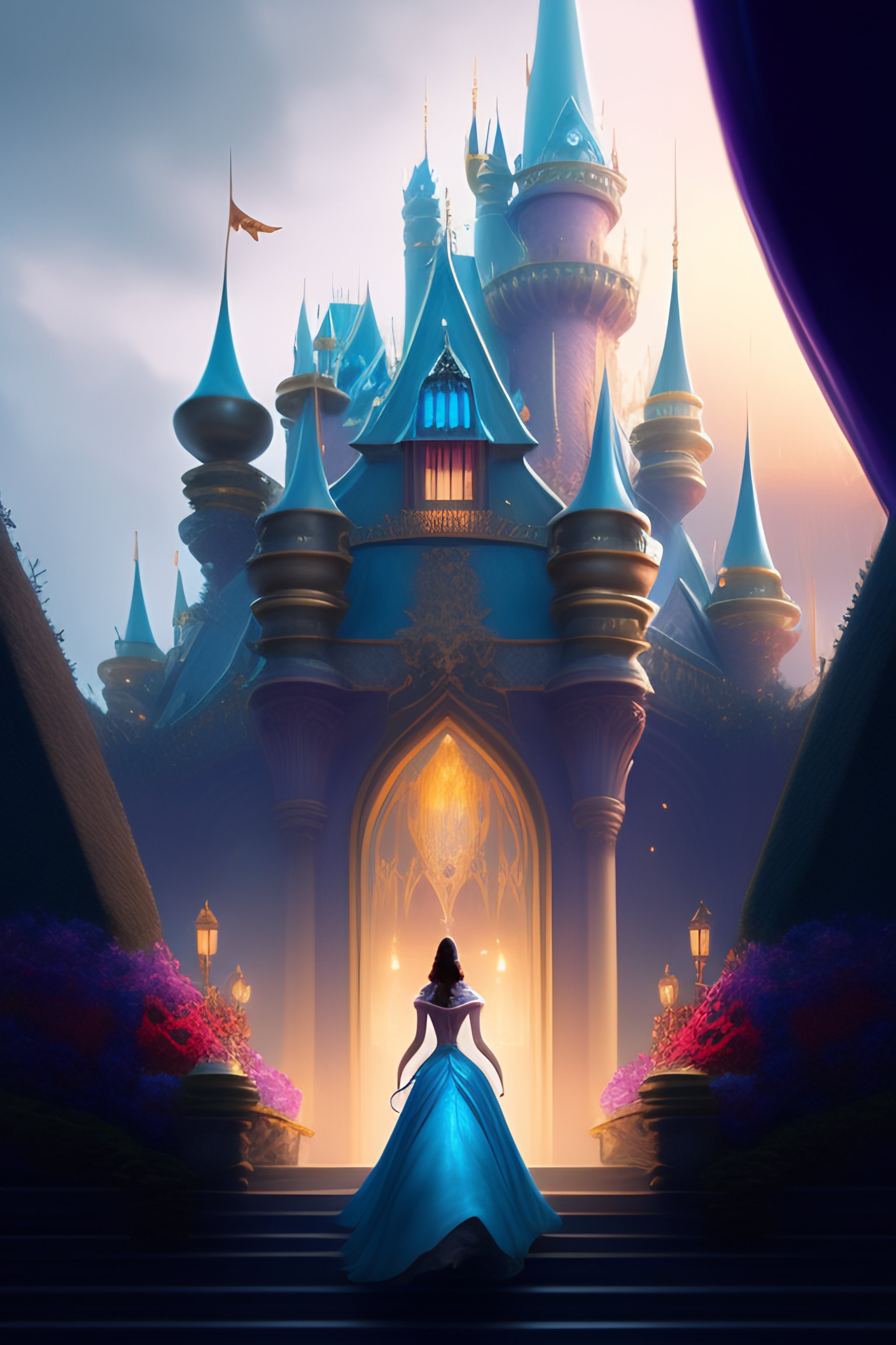 Lexica - Abstract dark fantasy romance book cover of cinderella's glass ...