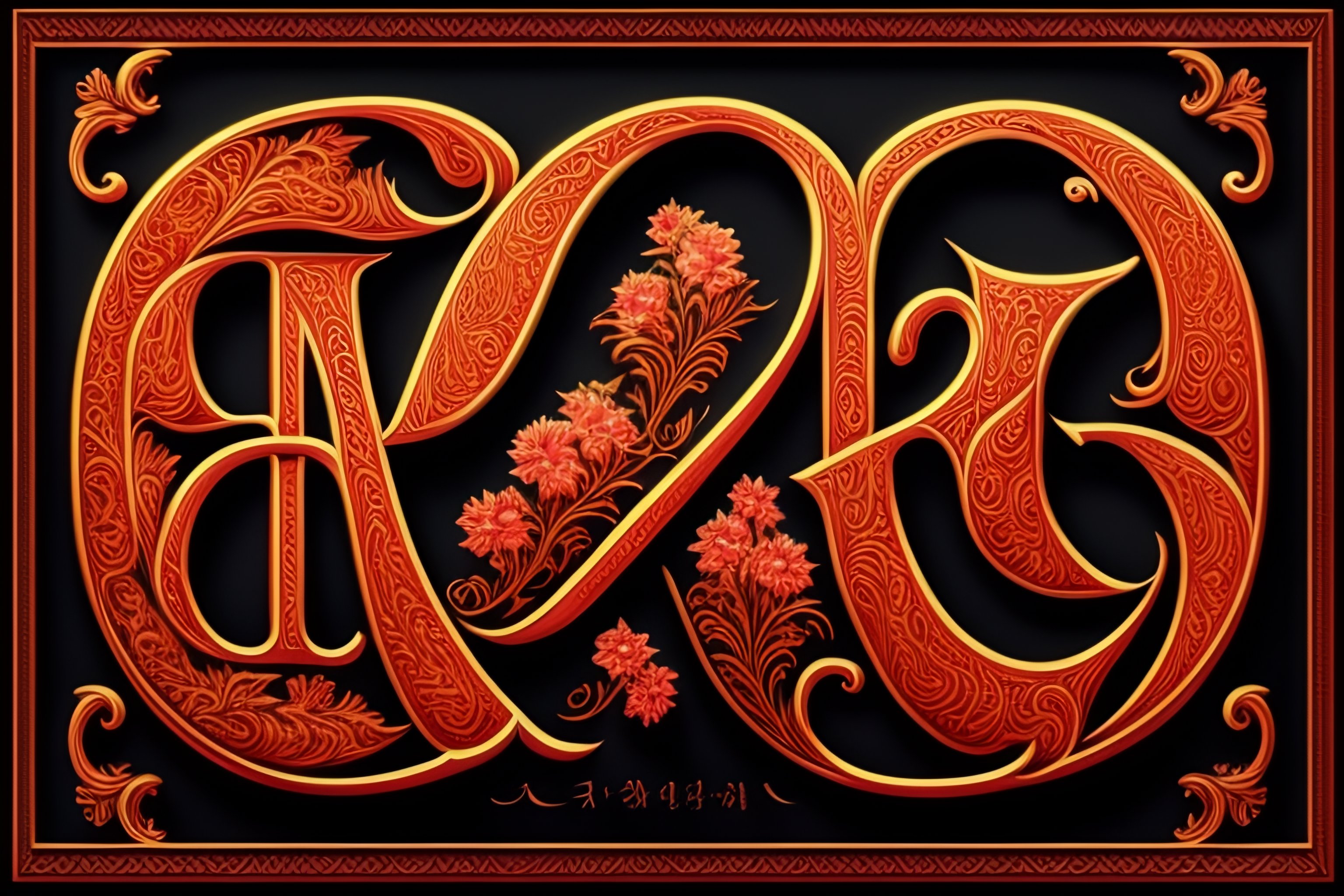 Lexica - "Azalea" written in gothic caligraphy script, close-up high ...