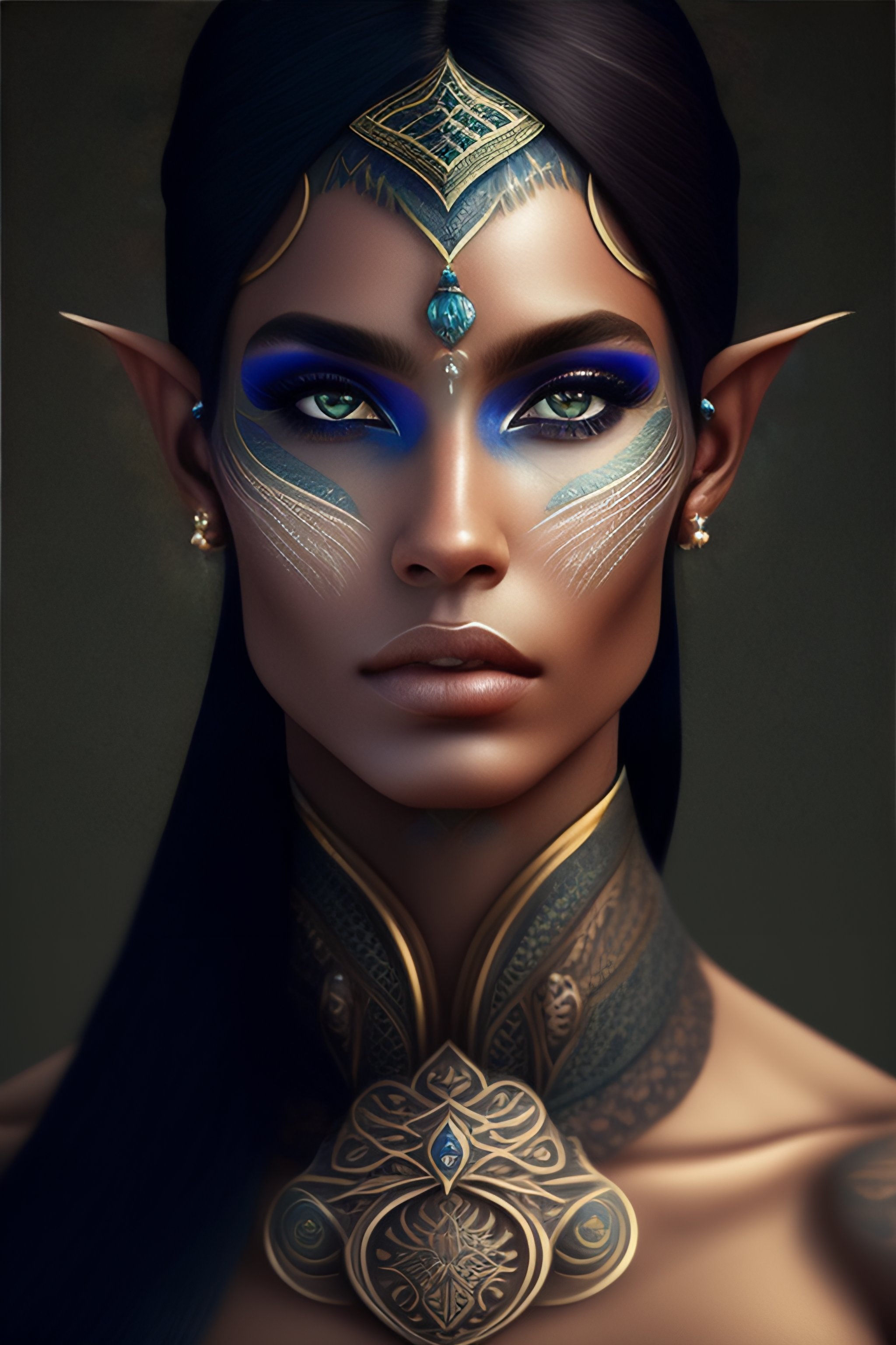 Lexica - Close up portrait of a beautiful human elf crossbreed,detailed ...