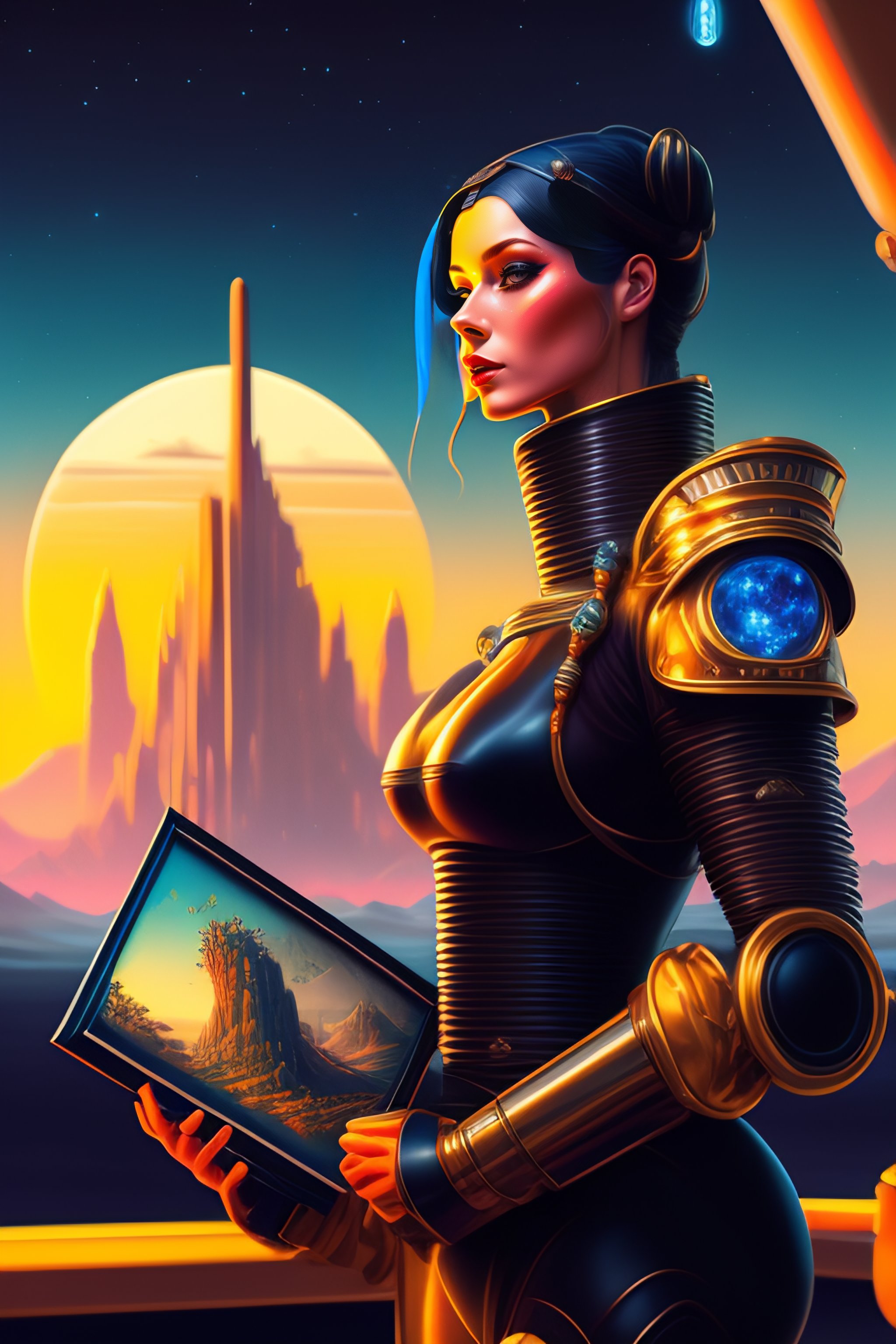 Lexica - An illustration of Bender, robot from futurama as an artist ...