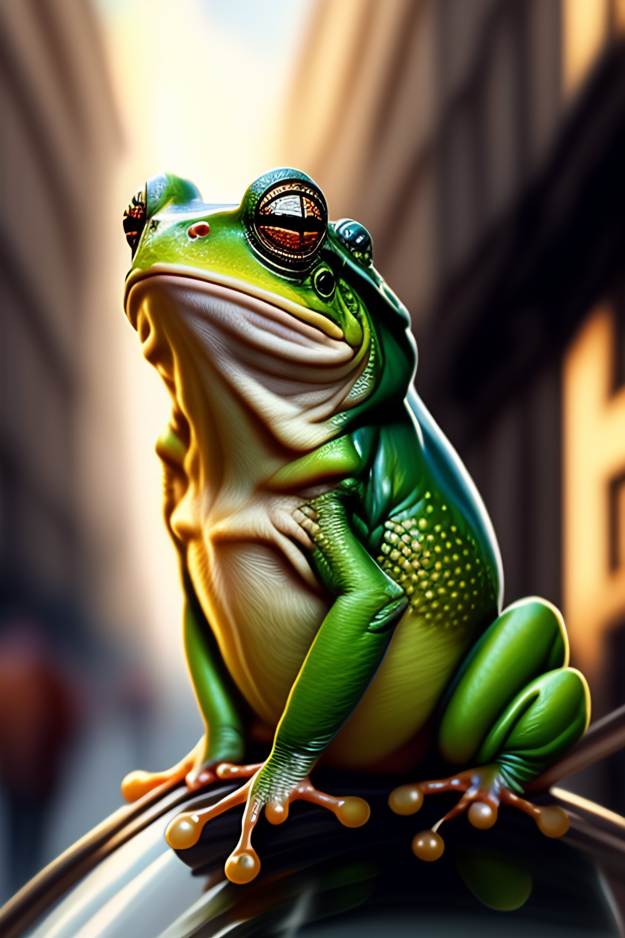 Lexica - Frog going through zurich streets, bulding, highly detailed ...