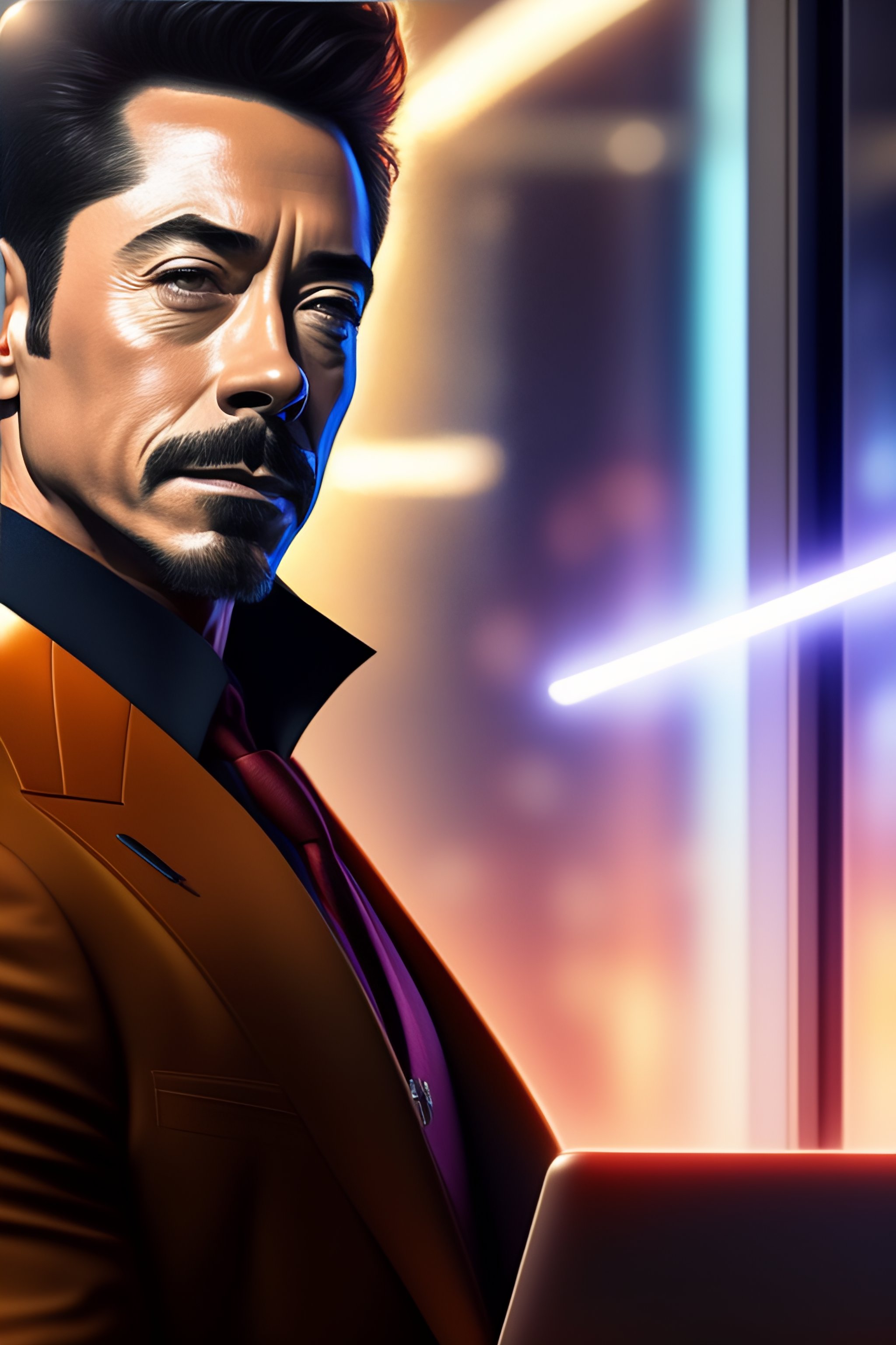 Lexica - Tony Stark working at the Genius Bar in an Apple store at ...