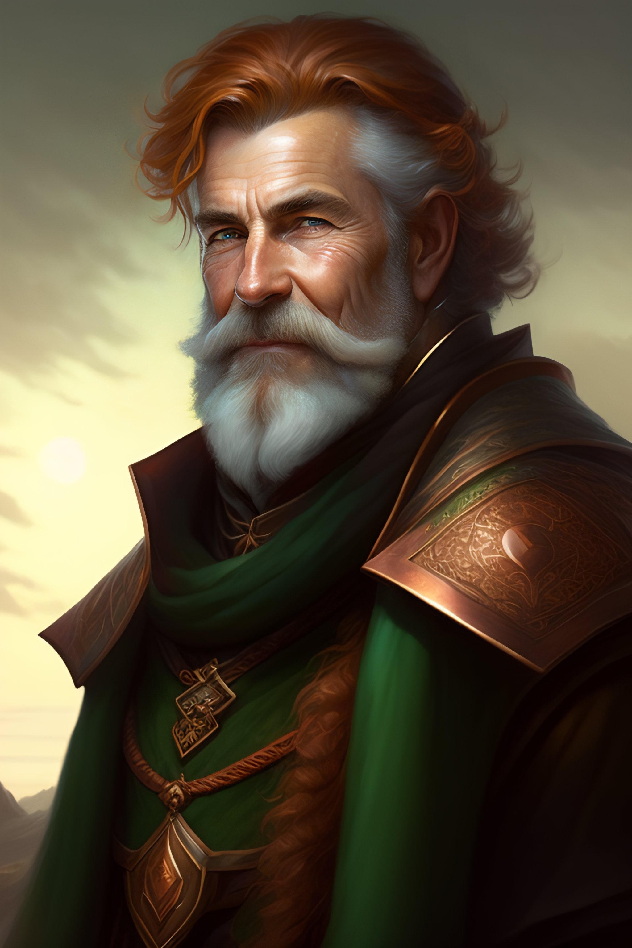 Lexica - Portrait of an aged ruggedly handsome joyful merchant, male ...