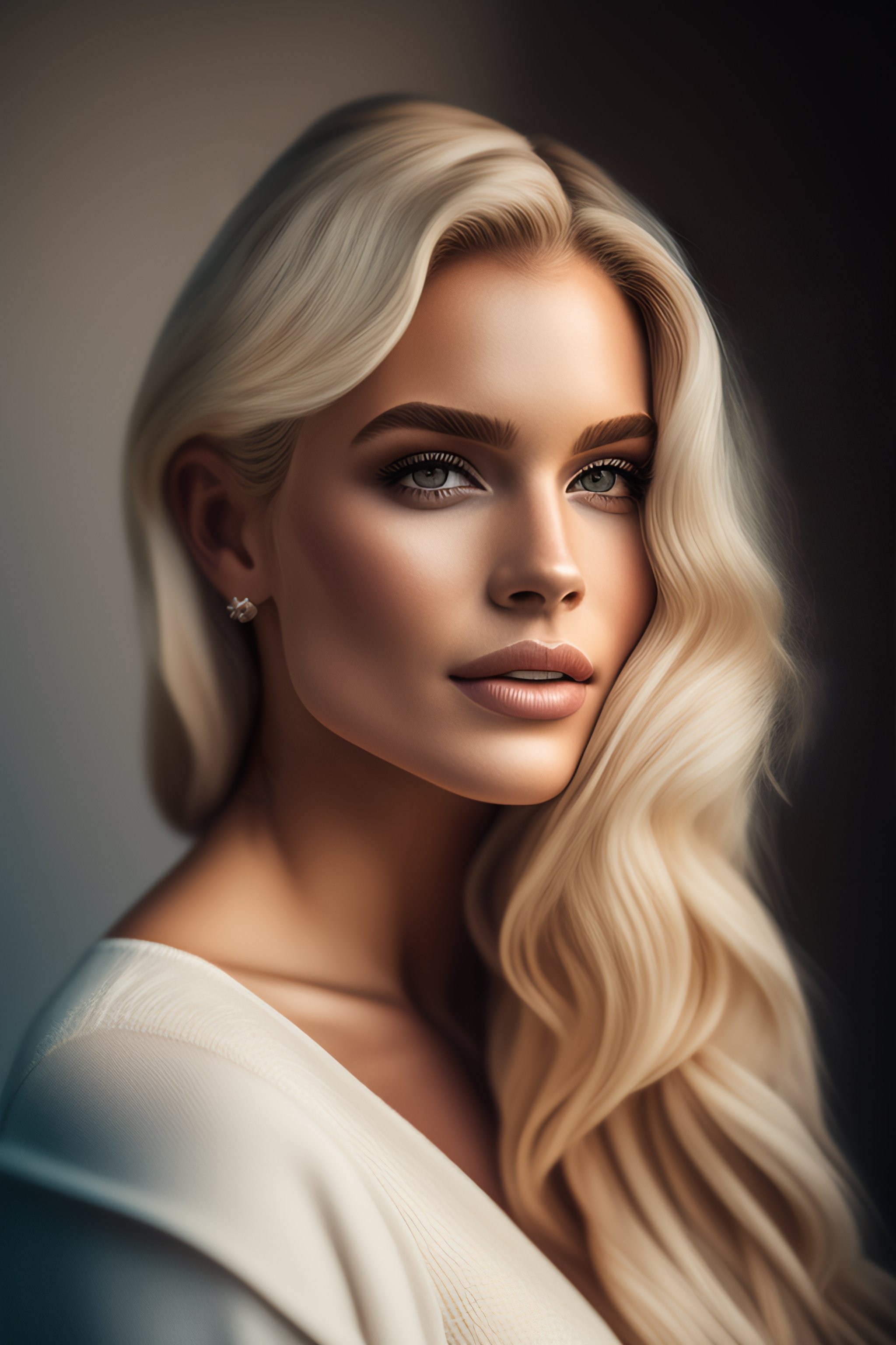 Lexica - A portrait of a beautiful blonde woman, fine - art photography ...