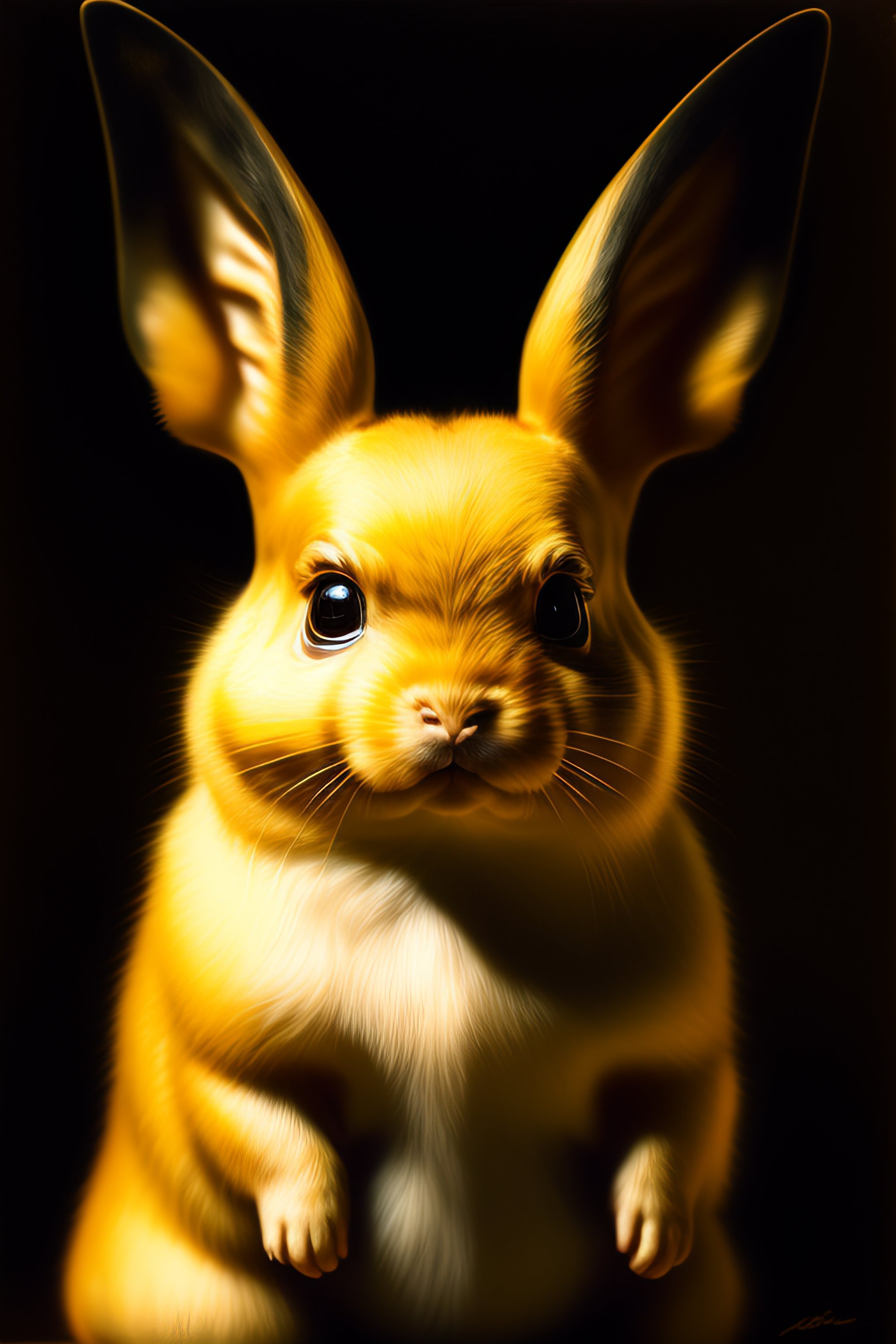 Lexica - Portrait of picachu, Rembrandt style