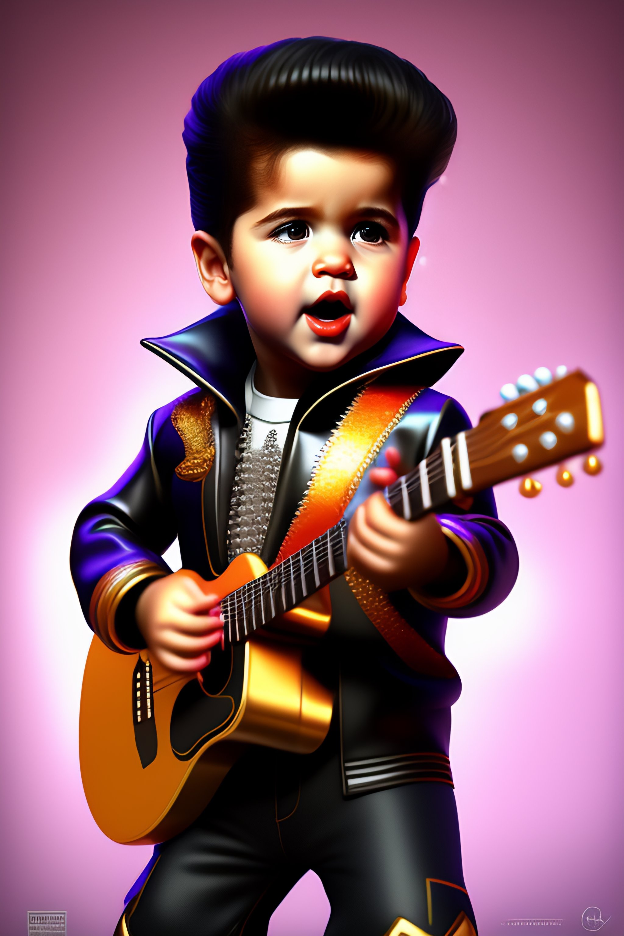 Lexica - Baby elvis presley singing, render, rembrandt, cgsociety ...