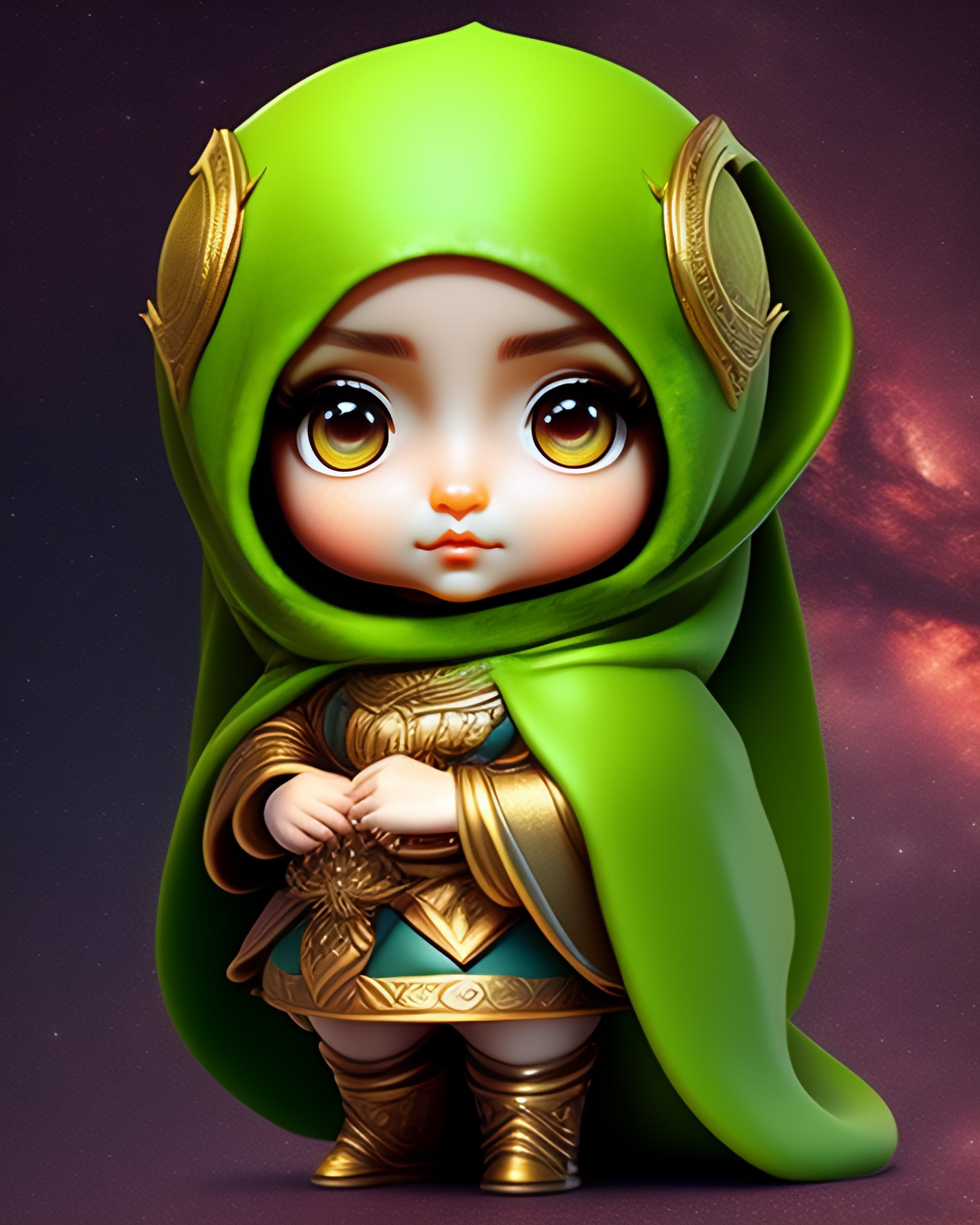 Lexica - Comfy elvish chibi goddess, hijab