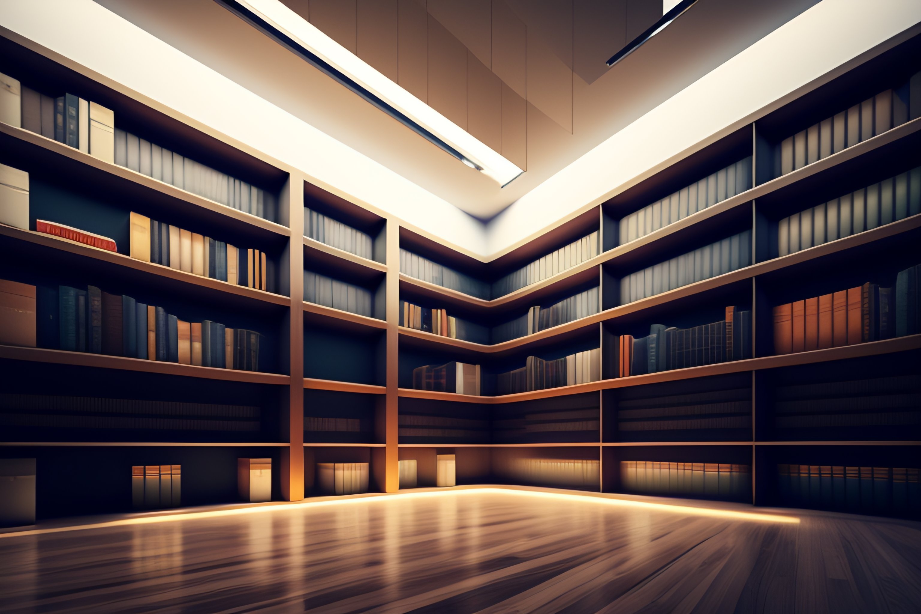 Lexica - Giant library with piles of books, futuristic, gloomy ...