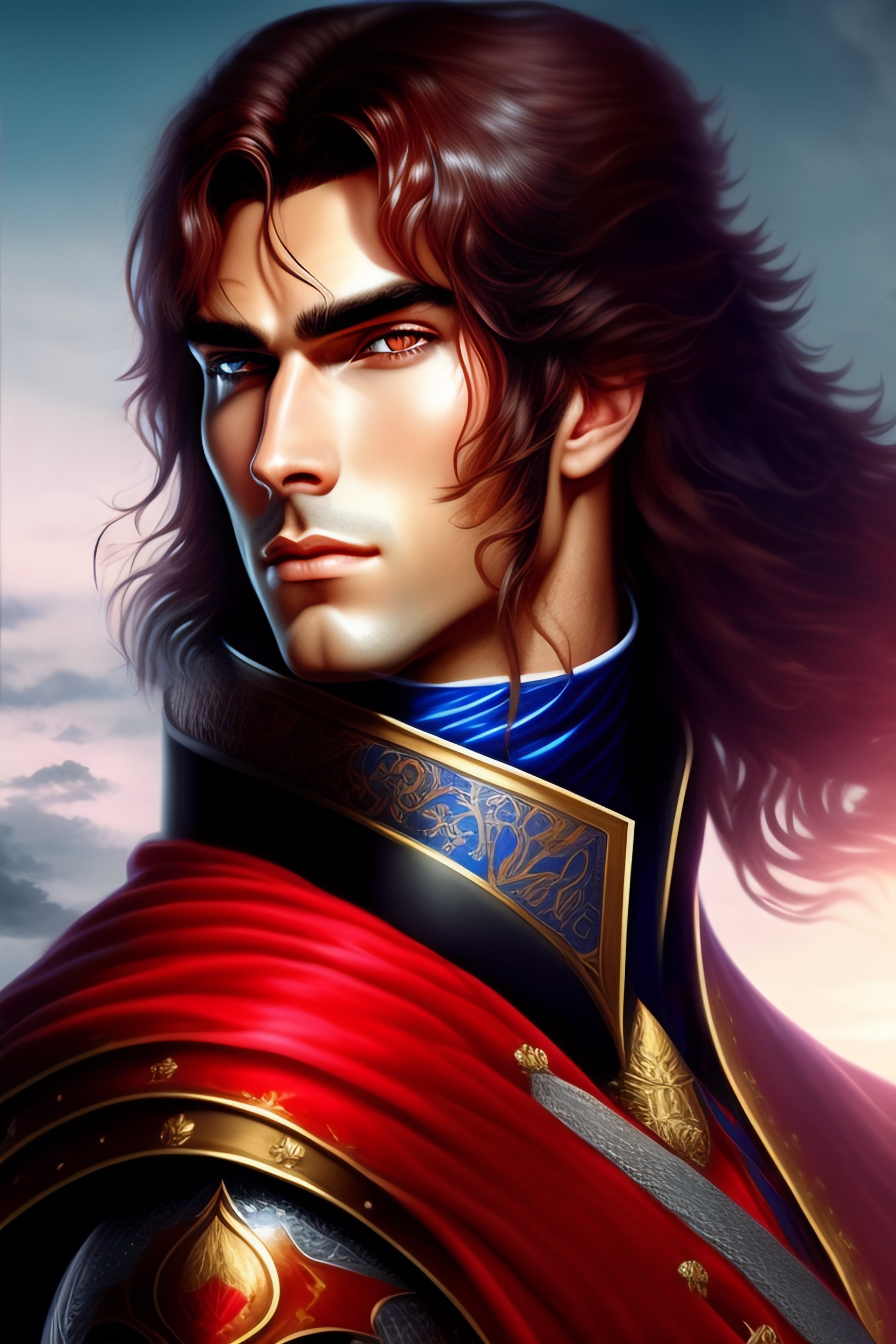 Lexica - Crimson, Knight, Count, Vampire, Long Haired, Nobility, Anime