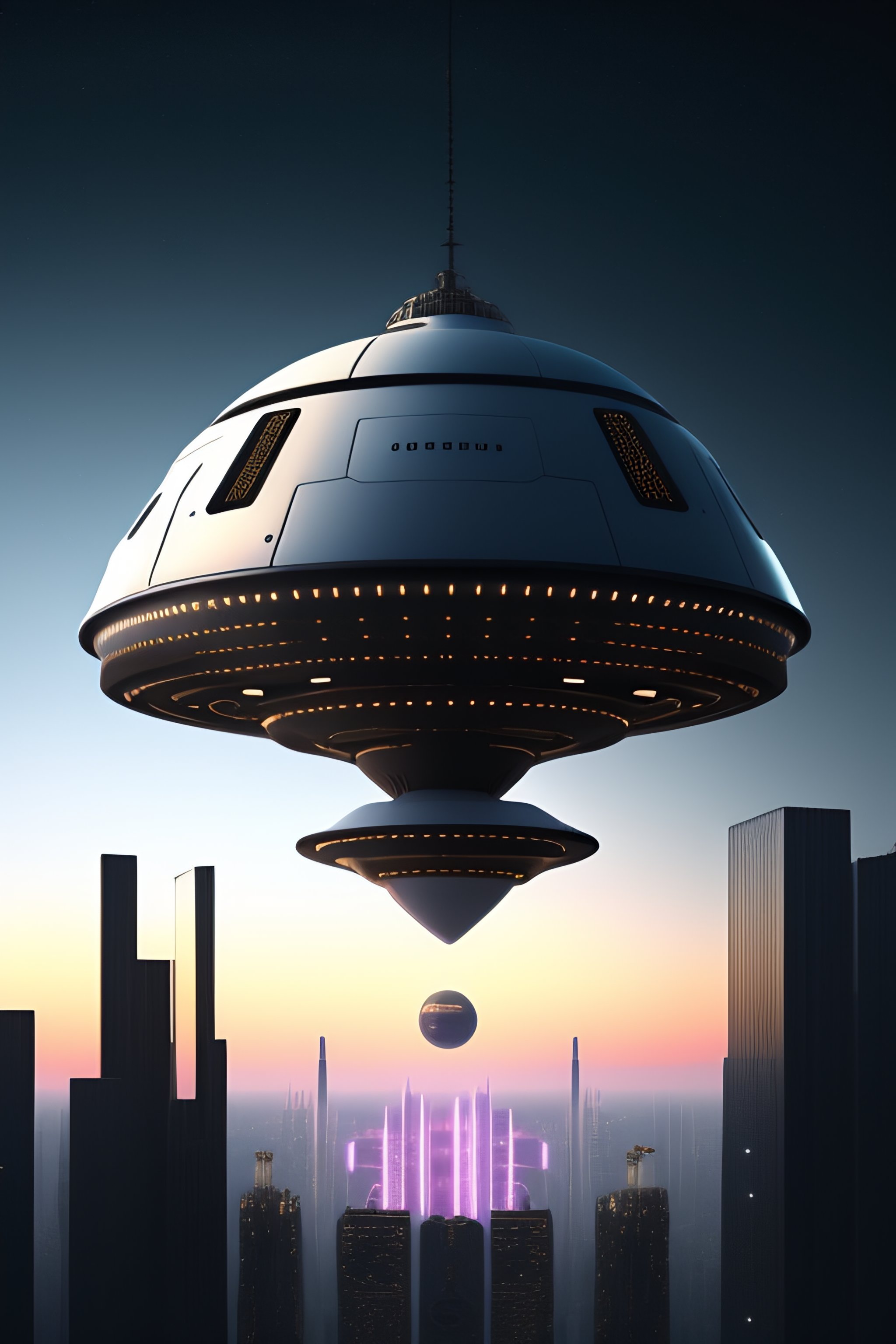 Lexica - A UFO, renderwidth : 8 3 2 height : 1 0 8 8,, cyberpunk, white ...