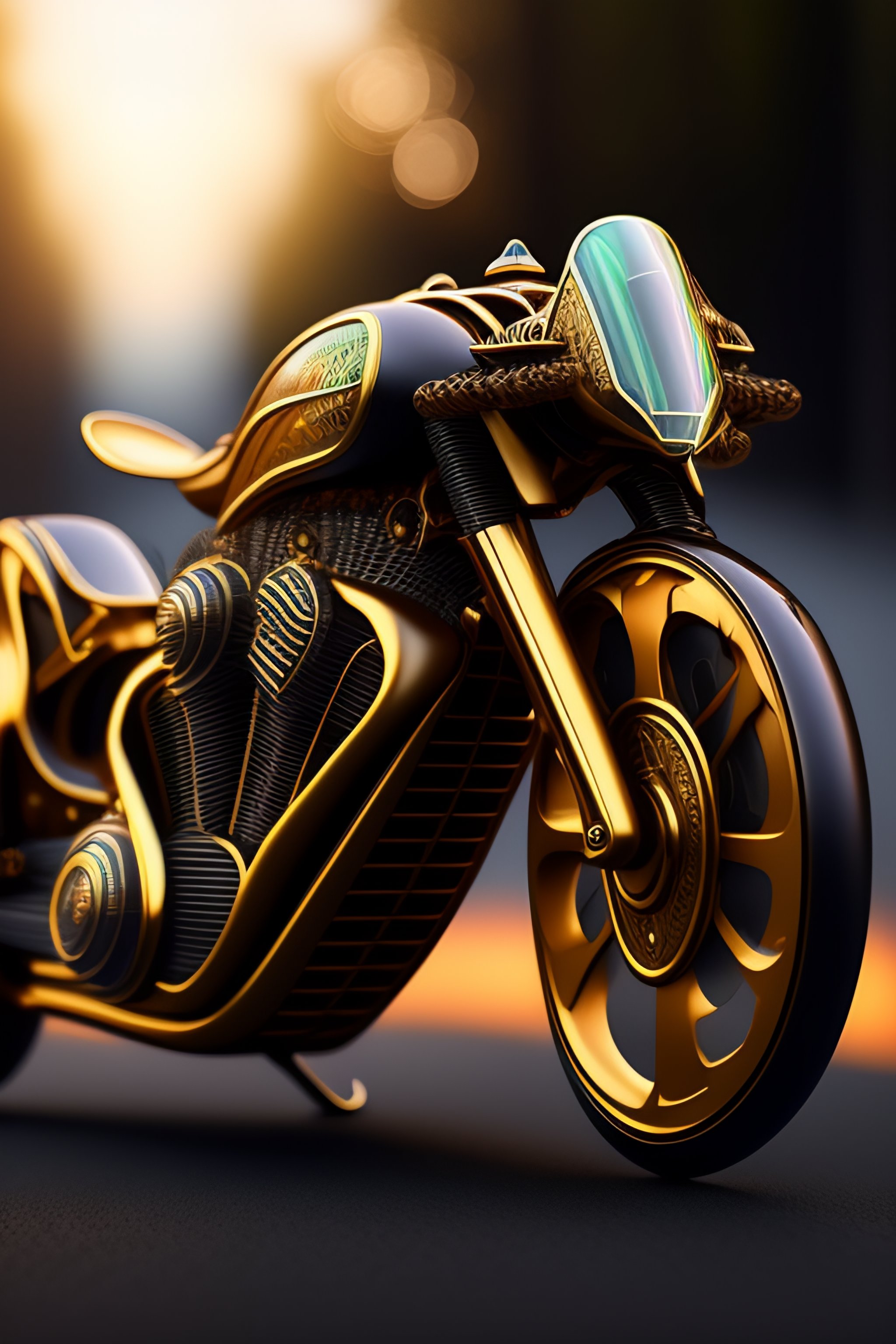 Lexica - Elaborate, highly detailed translucent cross motorbike, roots ...
