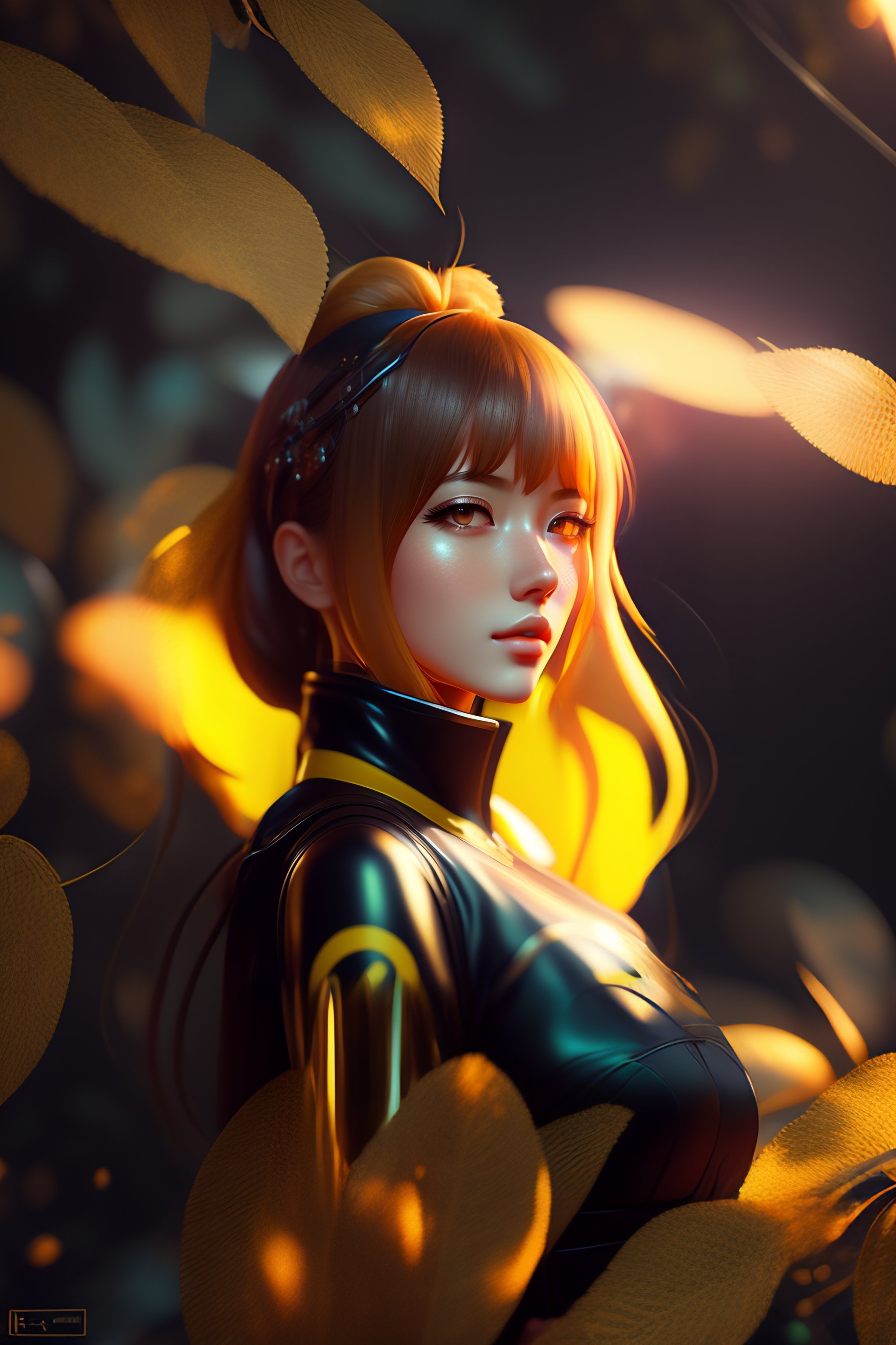Lexica - Anime girl in real life ,Ray Tracing Reflections ,Yellow art ...
