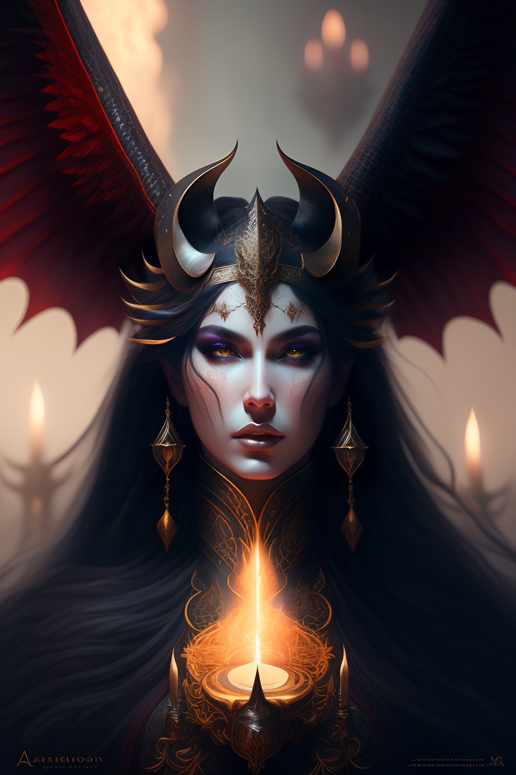 Lexica - A beautiful satanic black metal album cover of a satanic ...