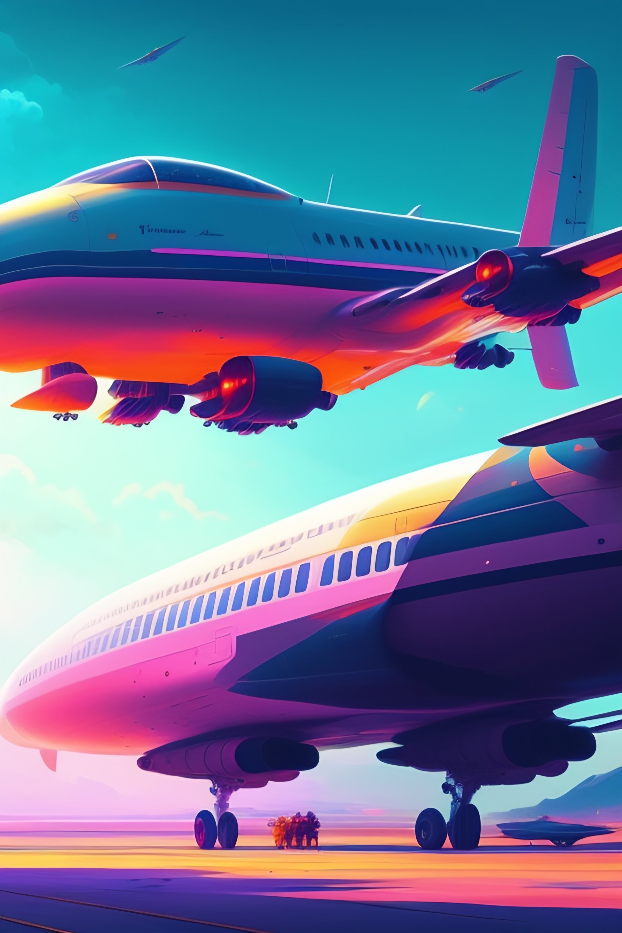 Lexica - Sleek synthwave aircraft, with beautiful stars by simon ...