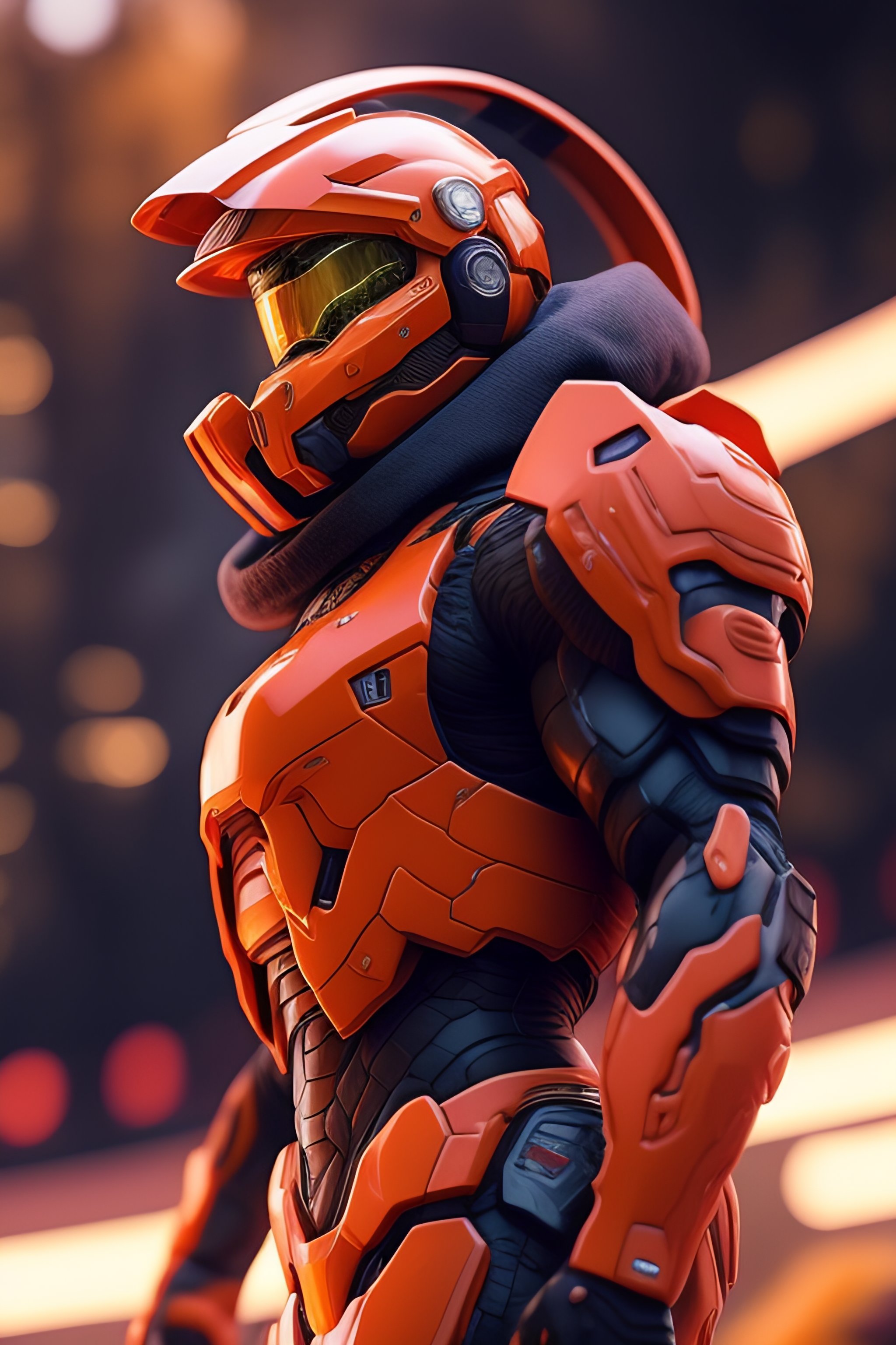 Lexica - Master Chief (halo), eating pasta with red sauce, male, strong ...