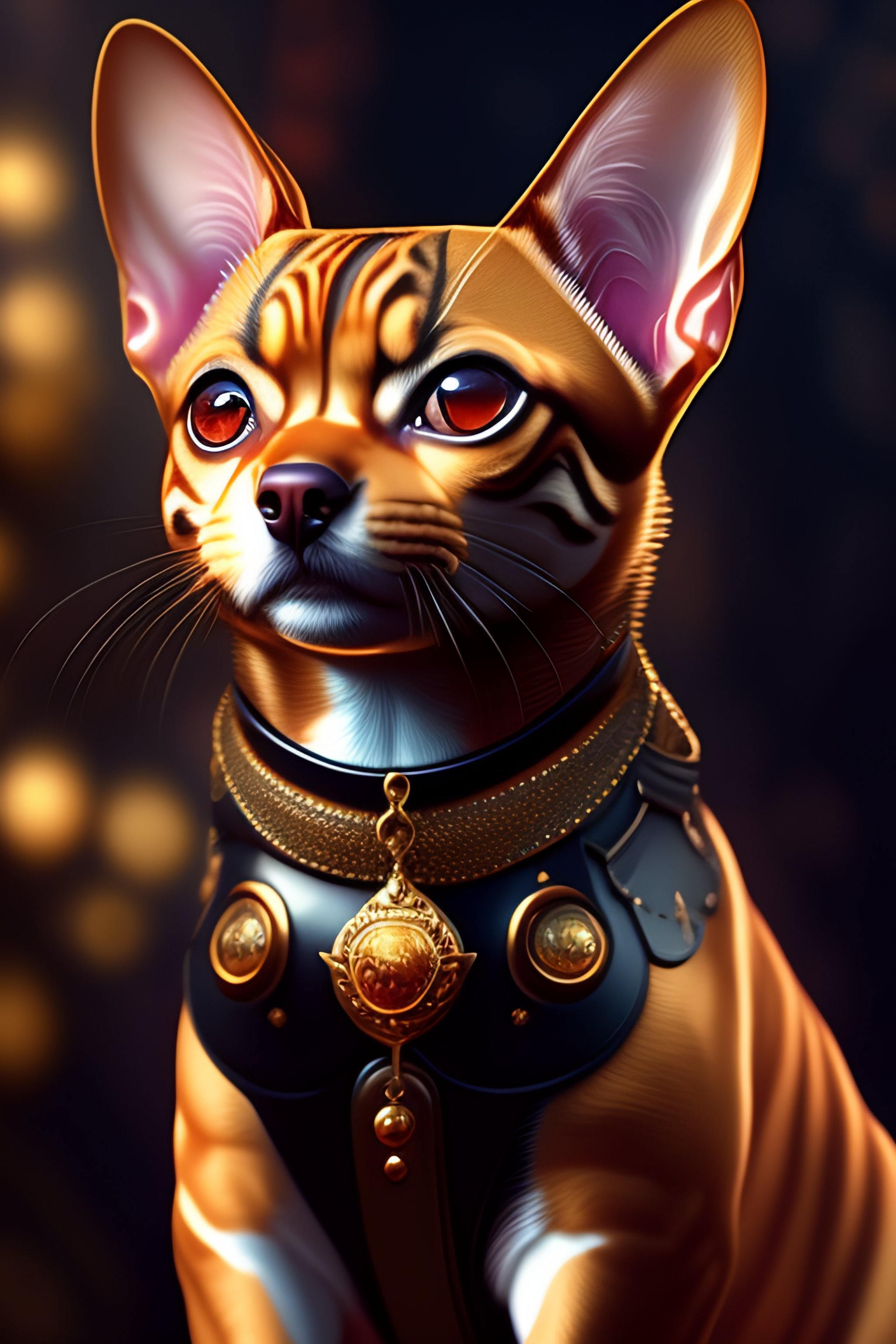 Lexica - A cybernetic chihuahua and bengal cat, concept art, detailed ...
