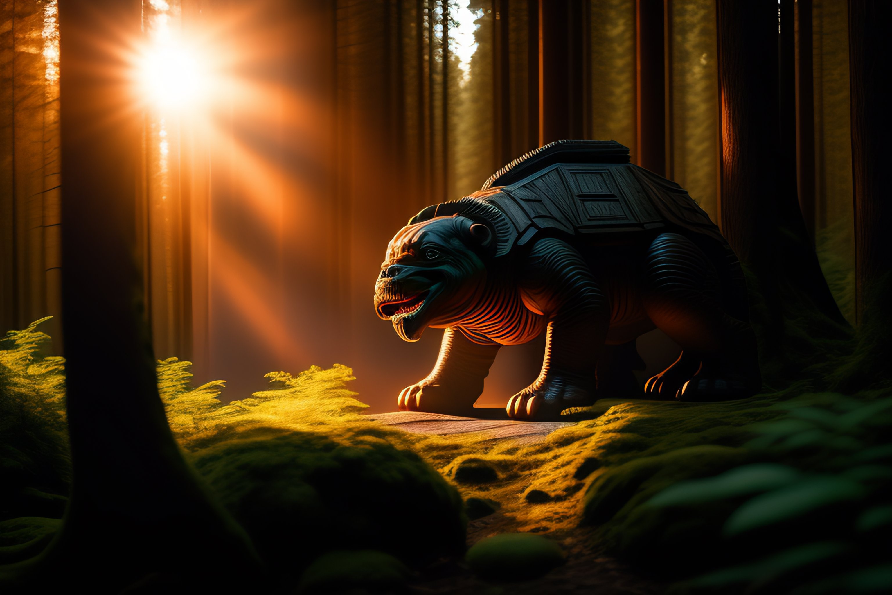 Lexica - Star wars baby rancor in the forest cinematic light ...