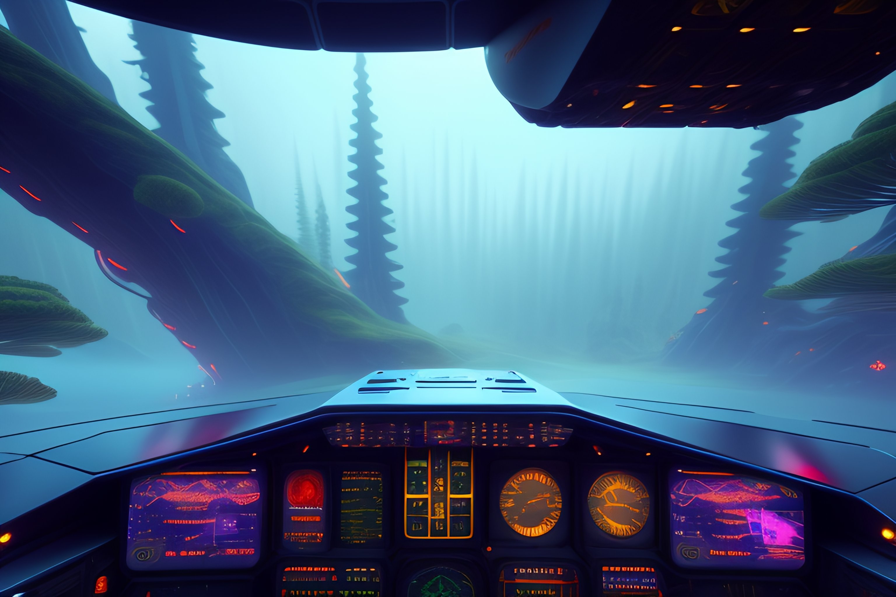 Spaceship Cockpit View