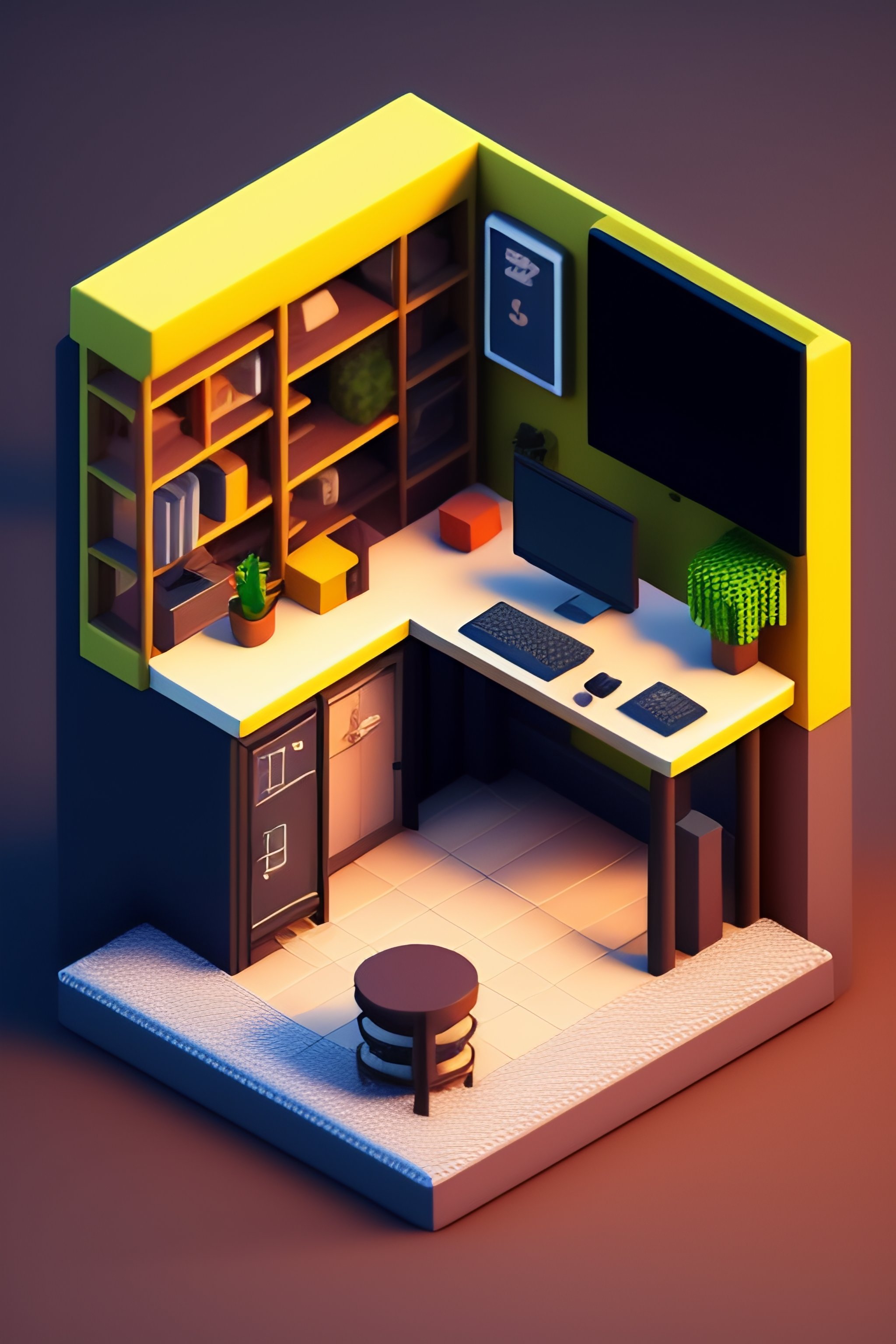 Lexica - Detailed isometric programmer's office, pixel art, unreal ...